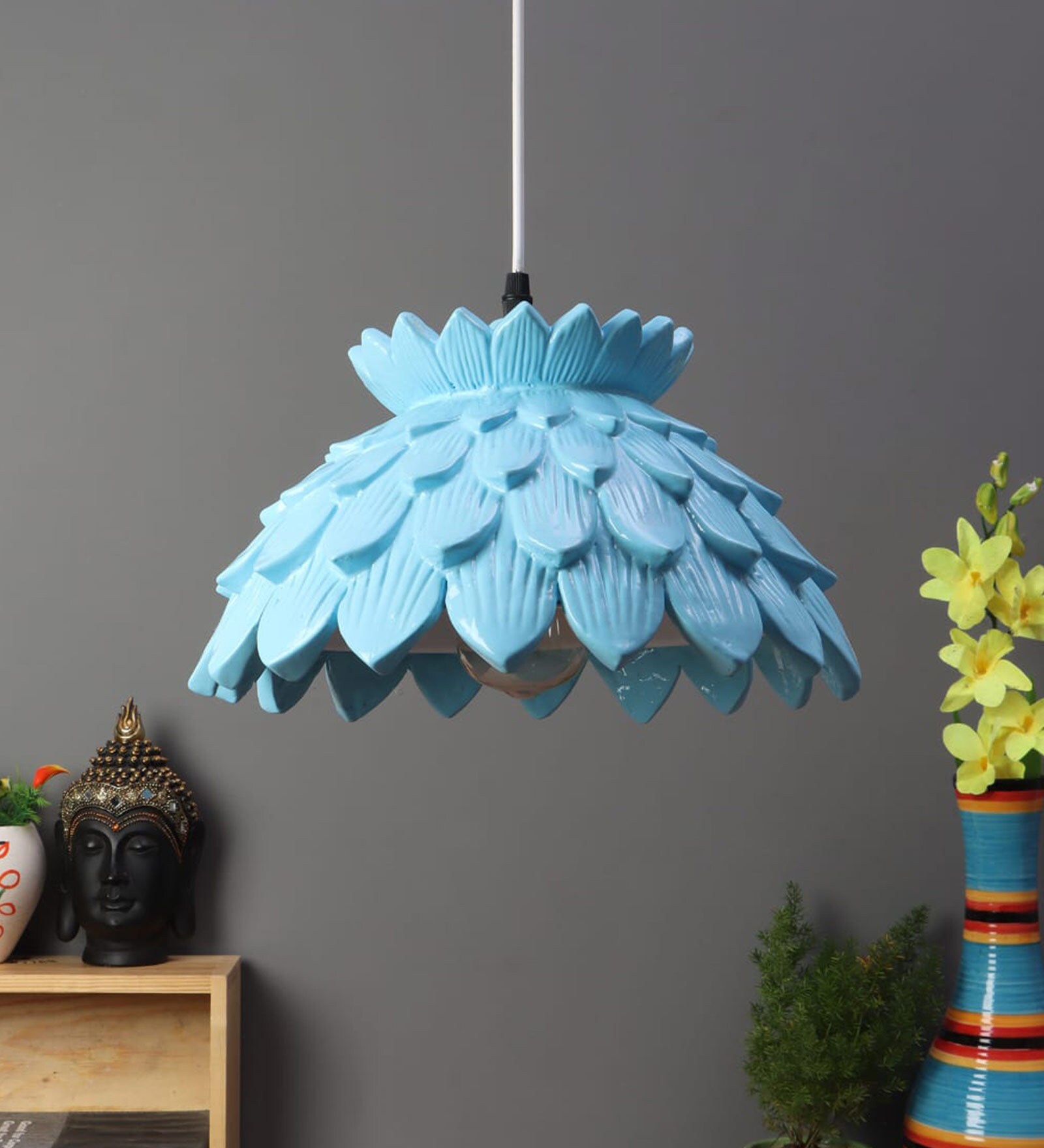 Buy Cool Blue Aluminum Single Hanging Light by Moni Lights at 11% OFF ...