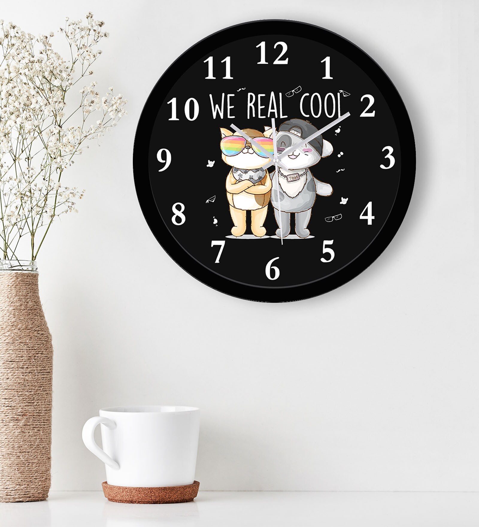Buy Cool Kittys Wall Clock in Multicolour by WENS Online - Kids Wall ...