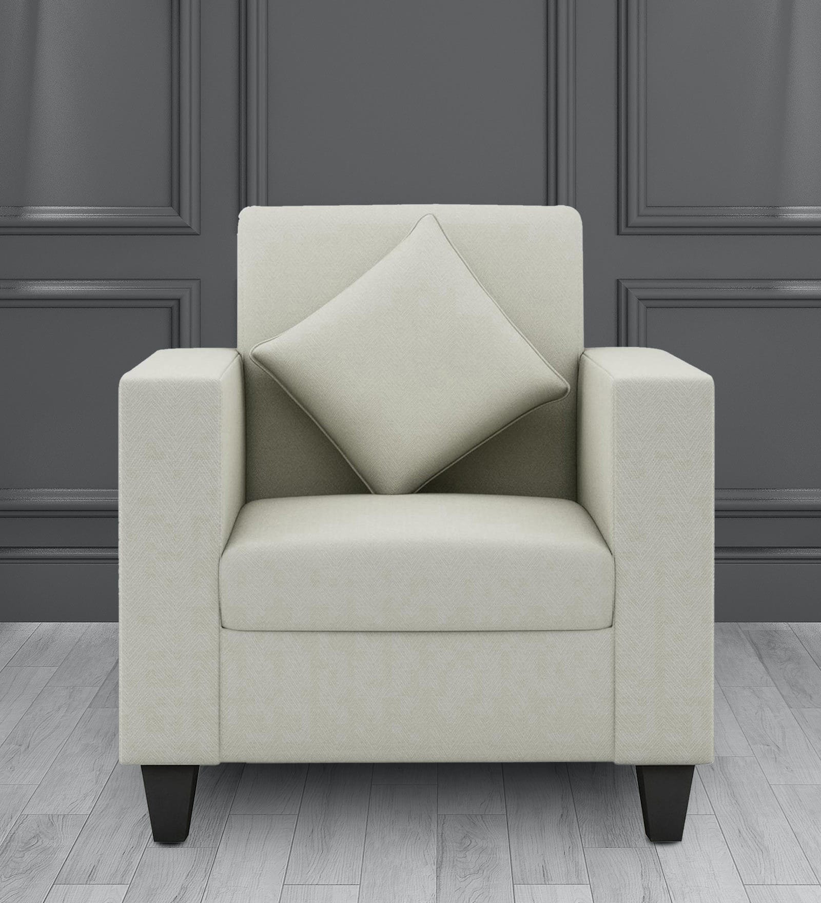 Buy Cooper 1 Seater Sofa in Peal White Colour by ARRA Online - Modern 1 ...