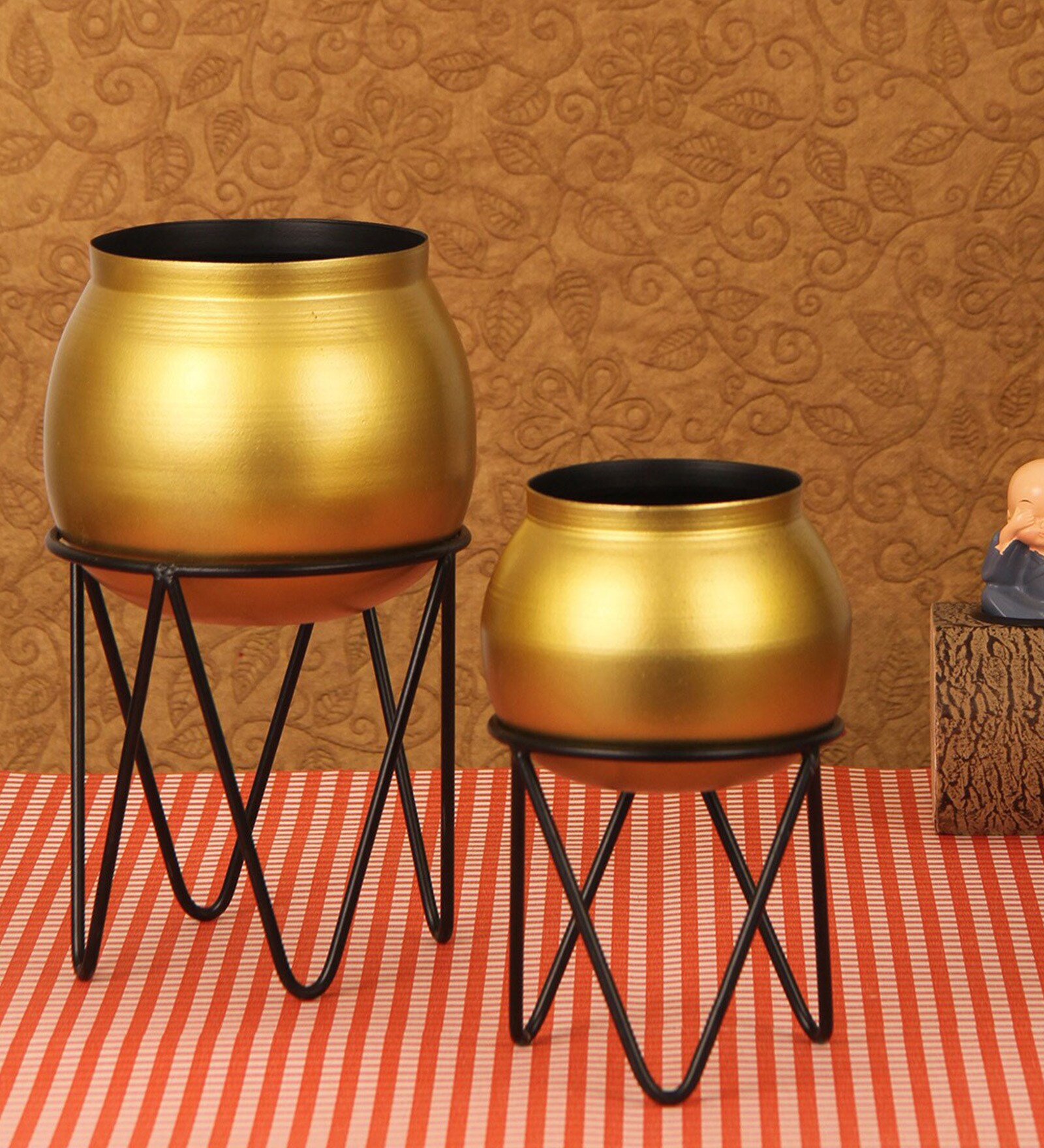 Buy Copper Metal Desk Pot Planter With Stand at 32% OFF by Tied Ribbons ...