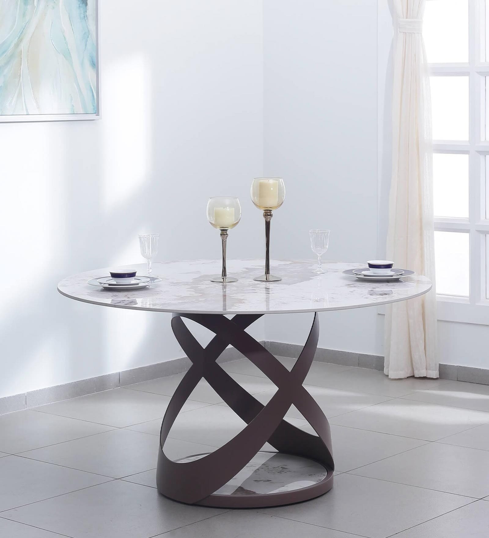 Buy Cora Ceramic Top 6 Seater Dining Table in Black Colour at 35% OFF ...