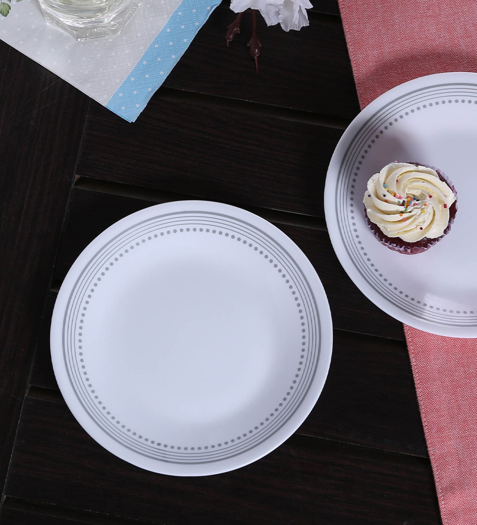 Buy Corelle Livingware Mystic Grey Small Plates, Set of 6 Online - Side ...