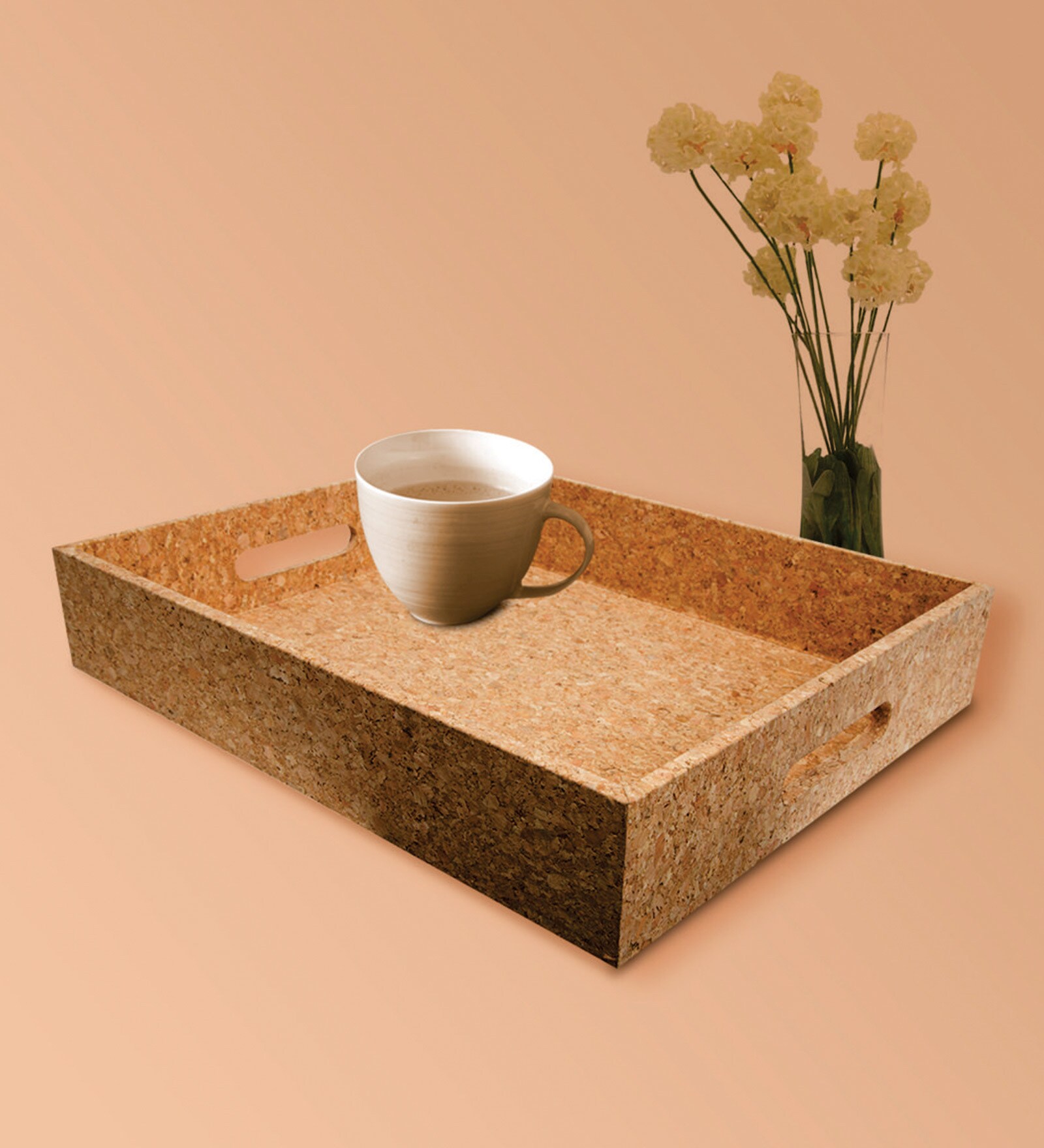 Buy Cork Wood Ractangle Serving Tray in Brown by Nestroots Online ...