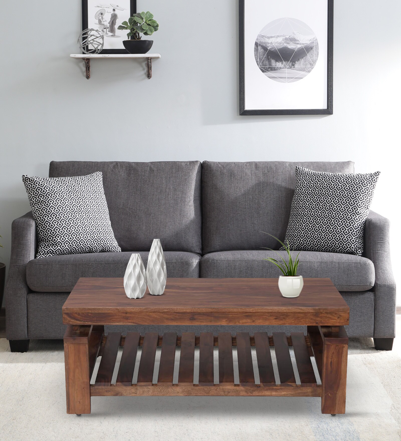 Buy Cortado Sheesham Wood Coffee Table In American Walnut Colour at 7% ...