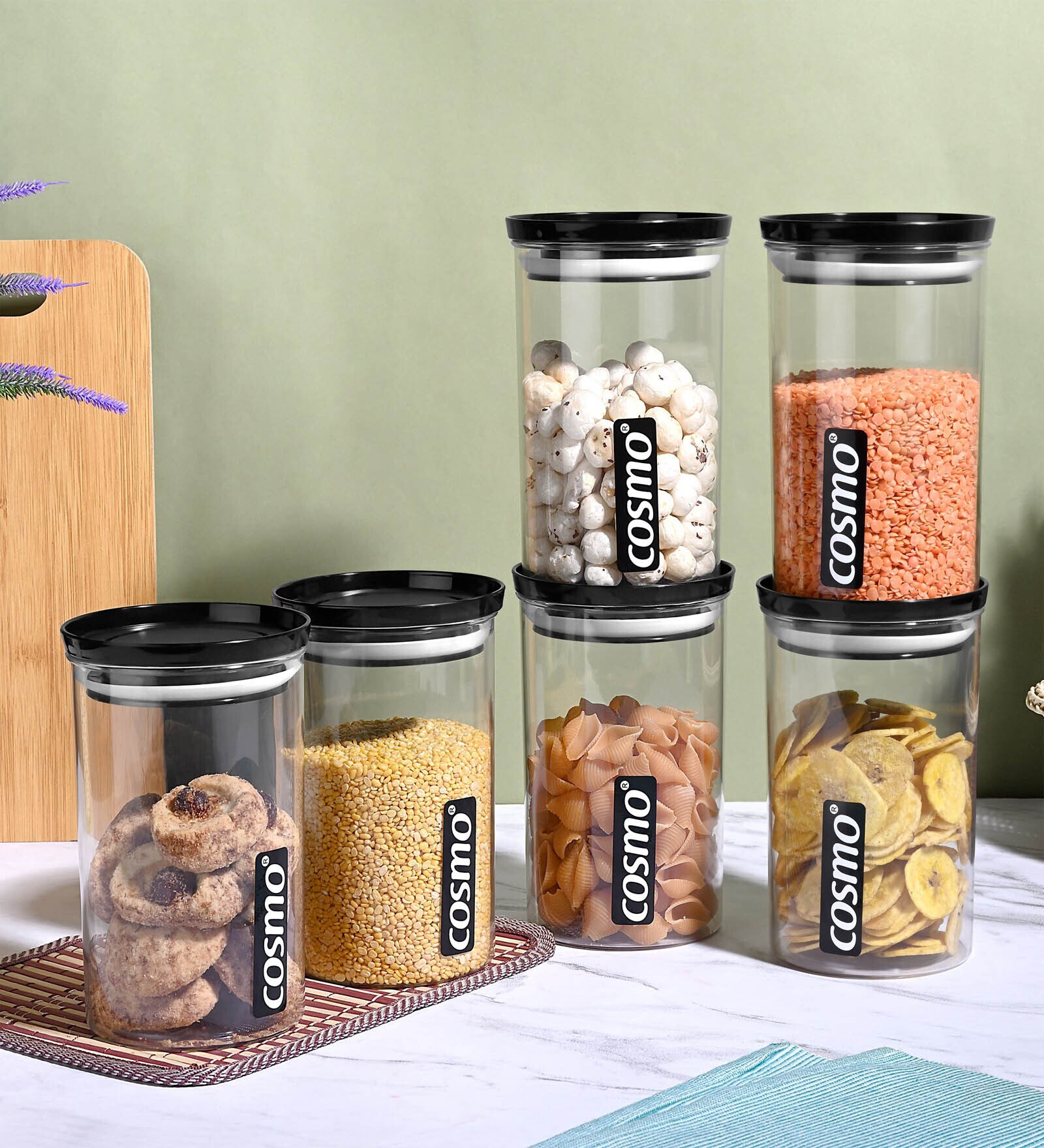 Buy Transparent 900 ml Plastic BPA Free Air Tight (Set of 4) Container ...