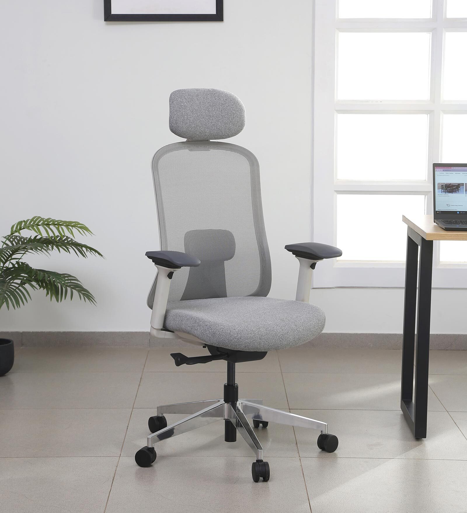 Buy Cosmos Pro Office Chair in White & Grey Colour at 54% OFF by Green ...