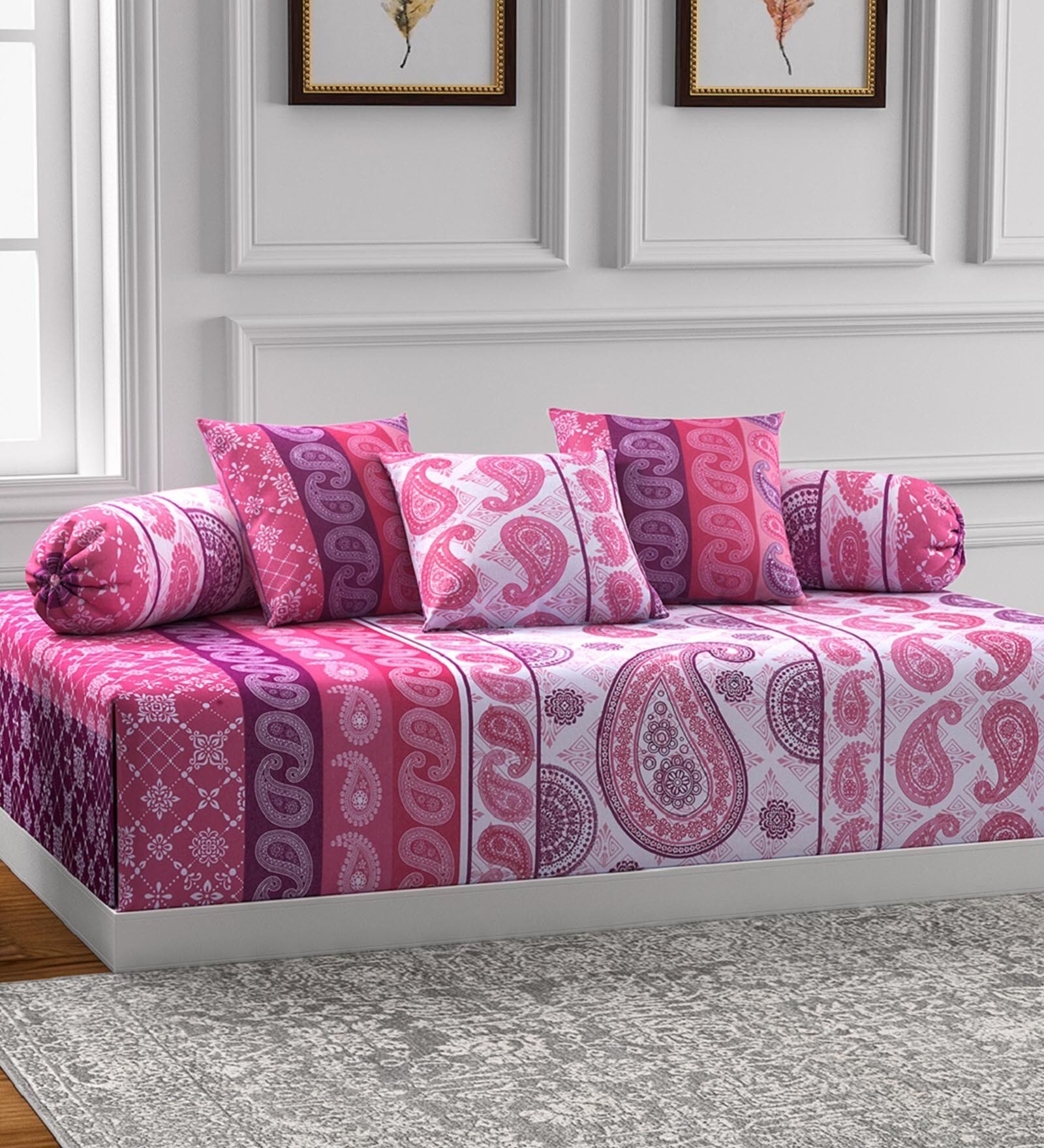 Buy Cotton 144 TC 6 Piece Diwan Set by Swayam at 40% OFF by Swayam ...