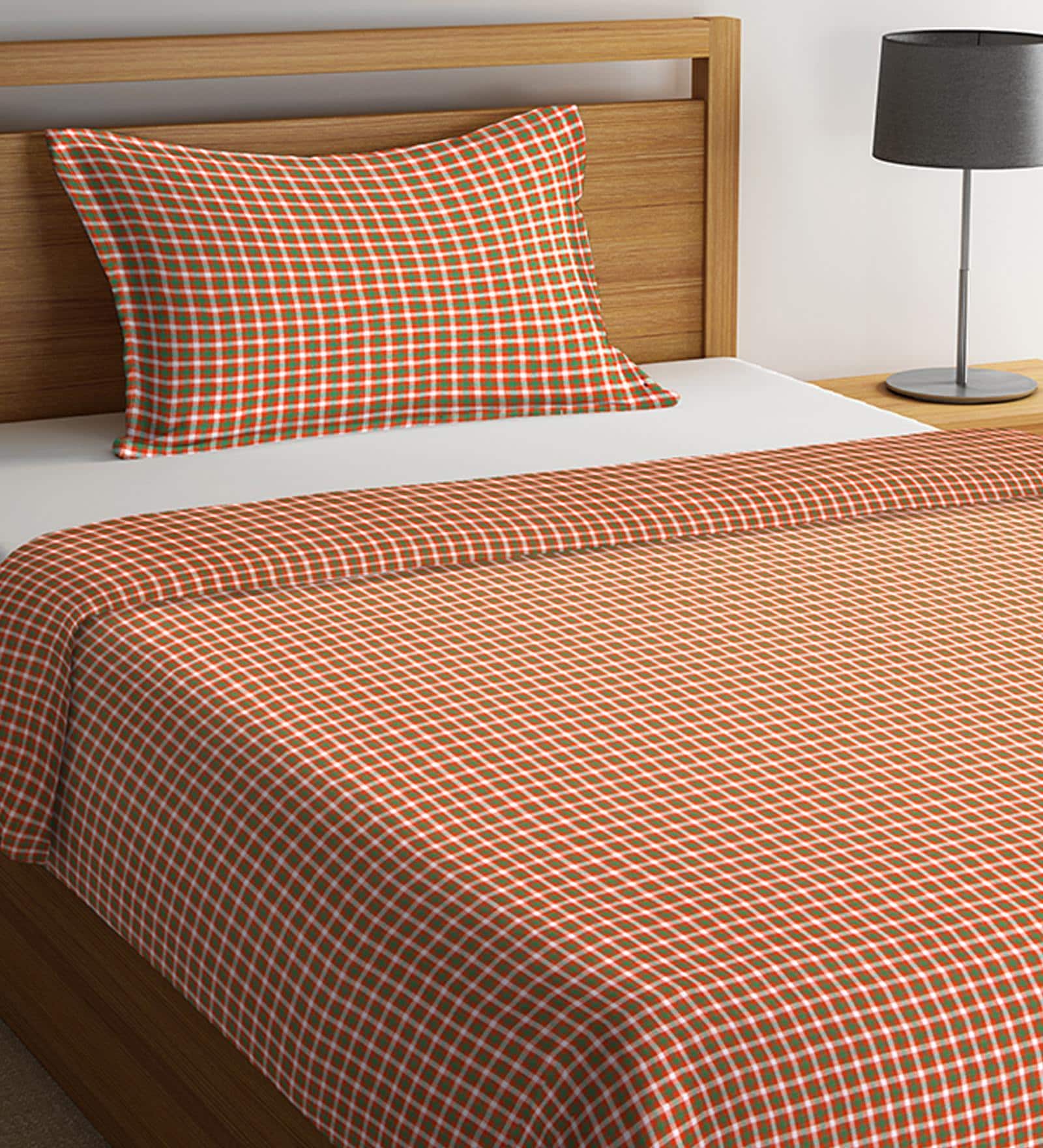 Buy Cotton 150 TC Single Bed Cover with 1 Pillow Cover by Neudis at 16% ...