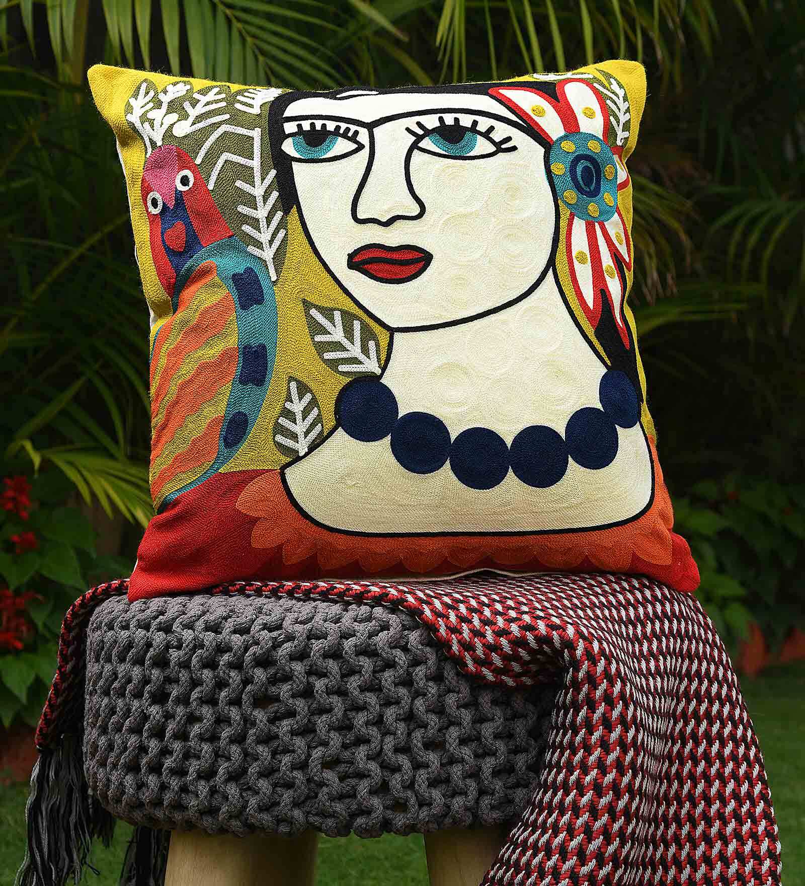 Buy Cotton 18 x 18 Inch 1 Cushion Cover in Multicolor by Amoliconcepts ...