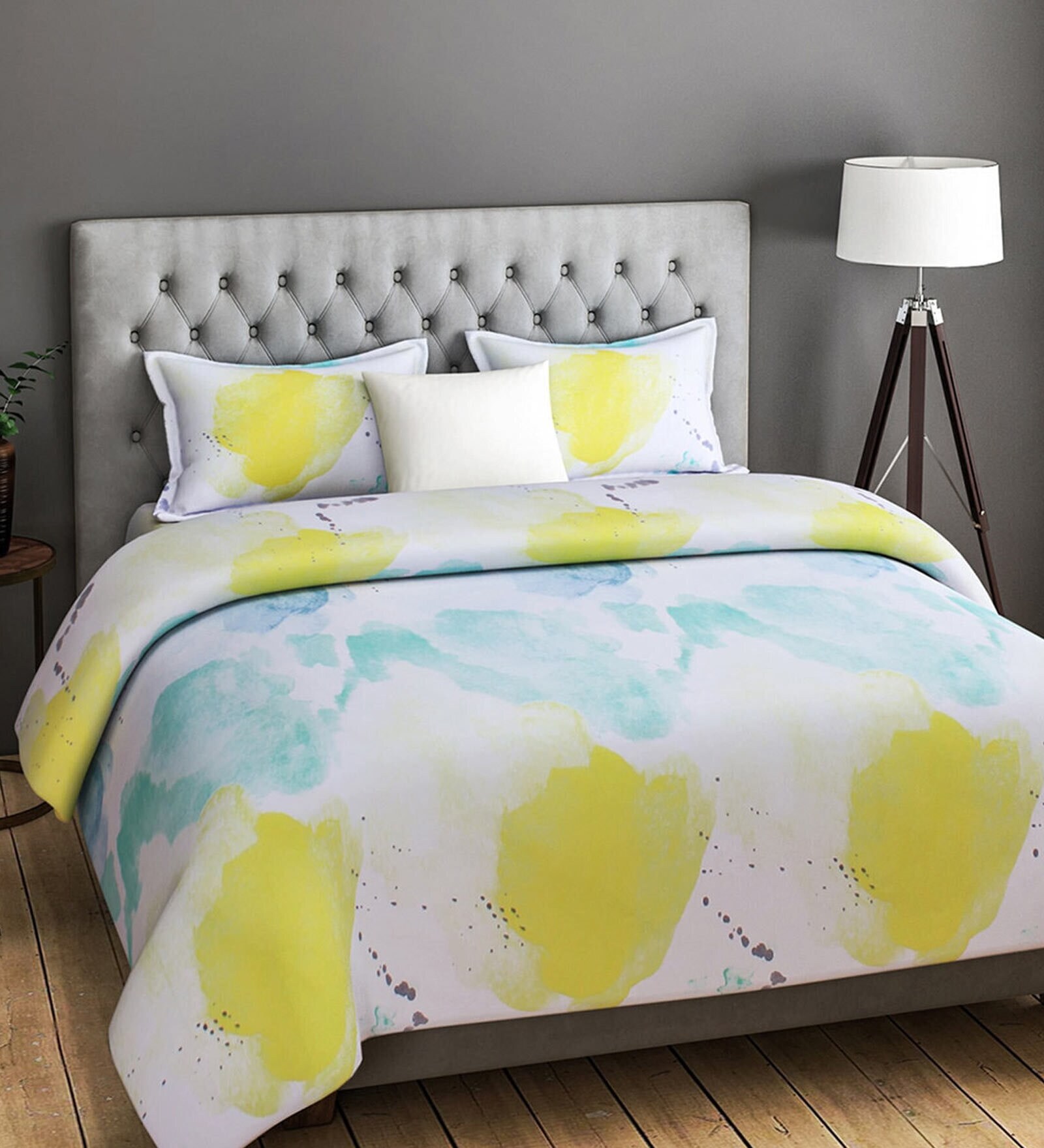 Buy Multicolor Floral 200 TC Cotton Blend King Sized Bed Sheets with 2 ...