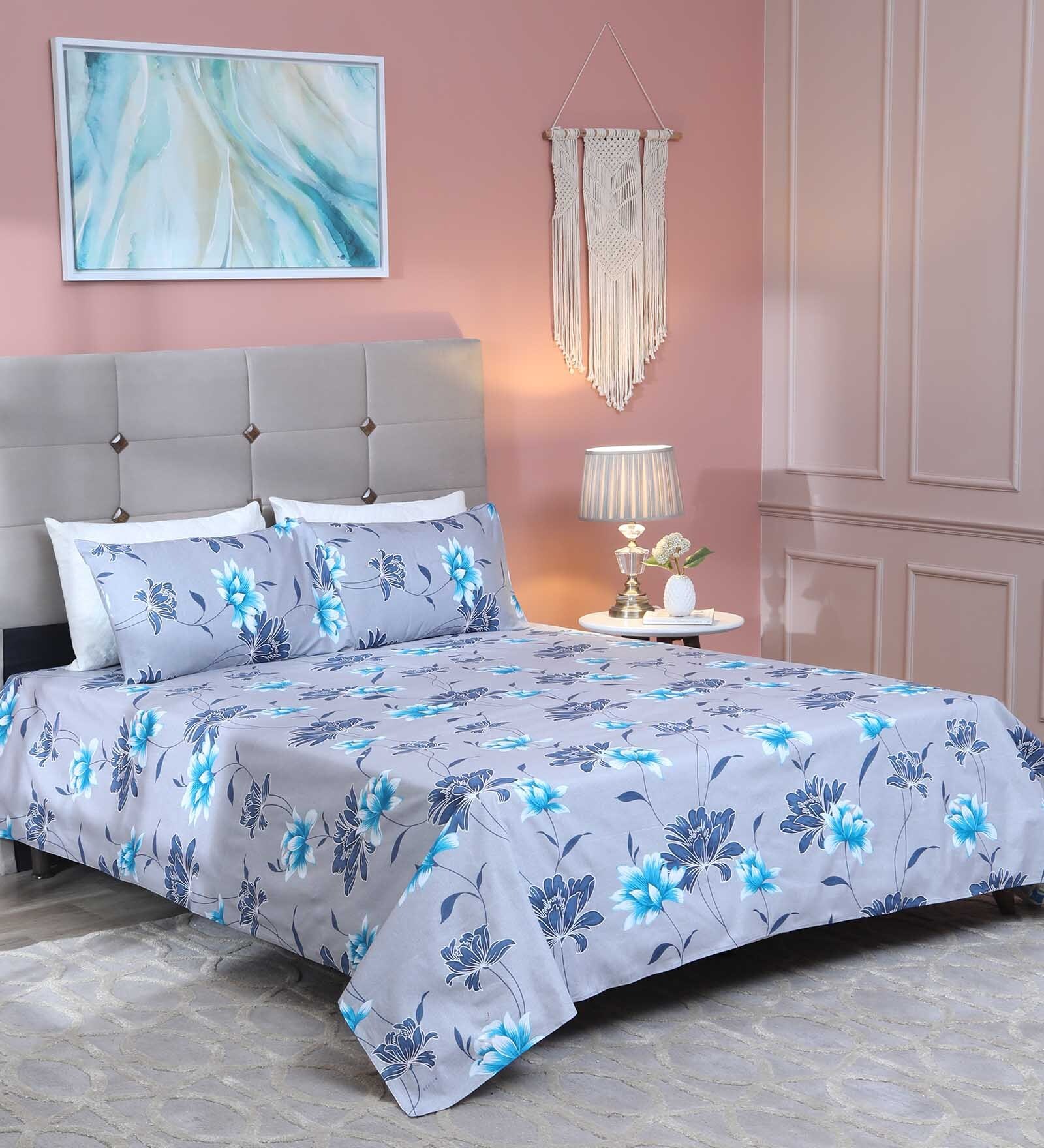 Buy Cotton 210TC Double Bedsheet With 2 Pillow Covers by Lal10 at 24% ...