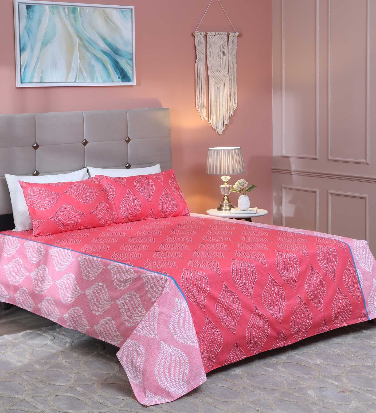 Buy Cotton 210TC Double Bedsheet With 2 Pillow Covers by Lal10 at 24% ...