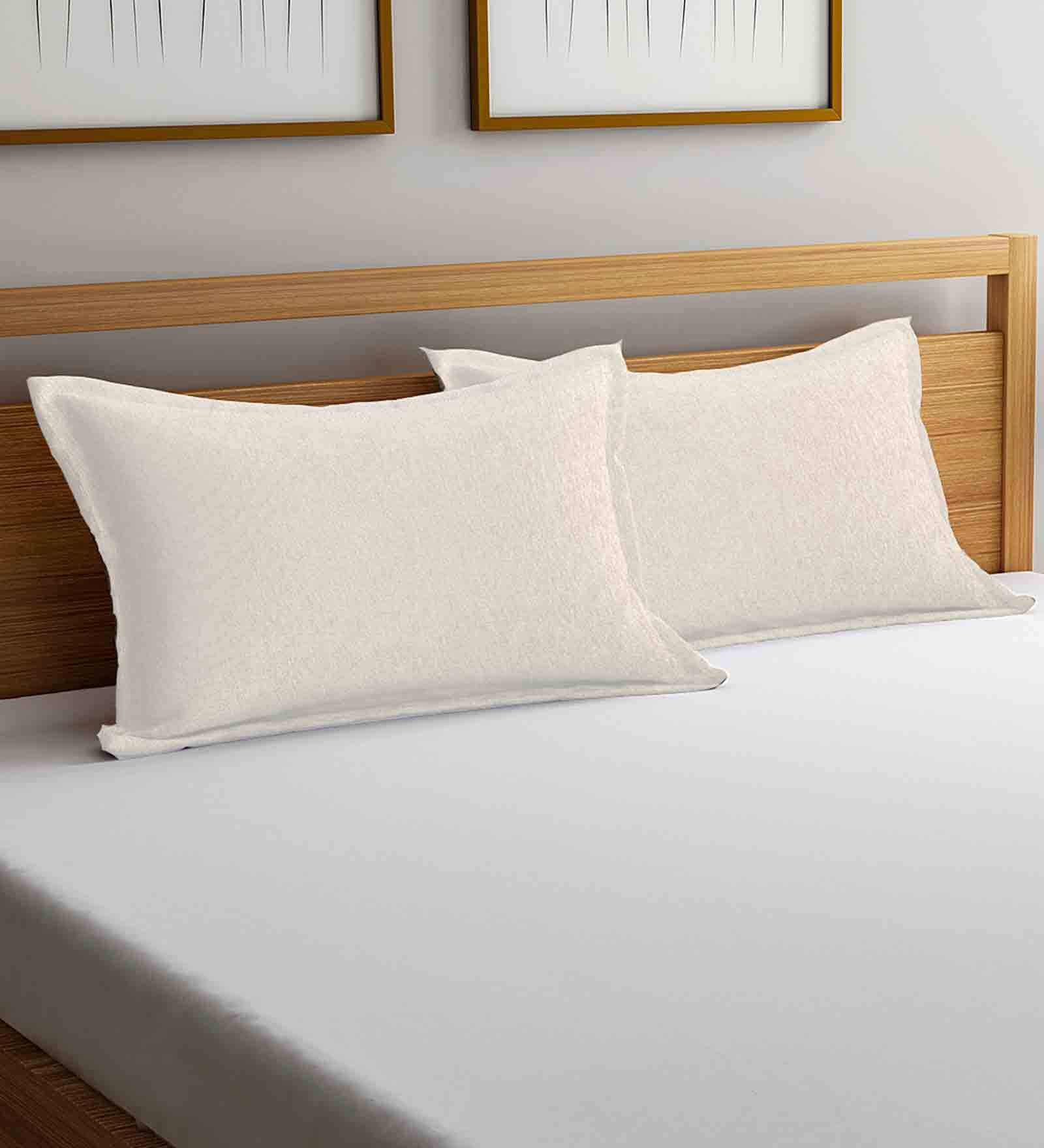 Buy Cotton 300 TC 28 x 18 inch Set of 2 Pillow Cover with Filler by ...