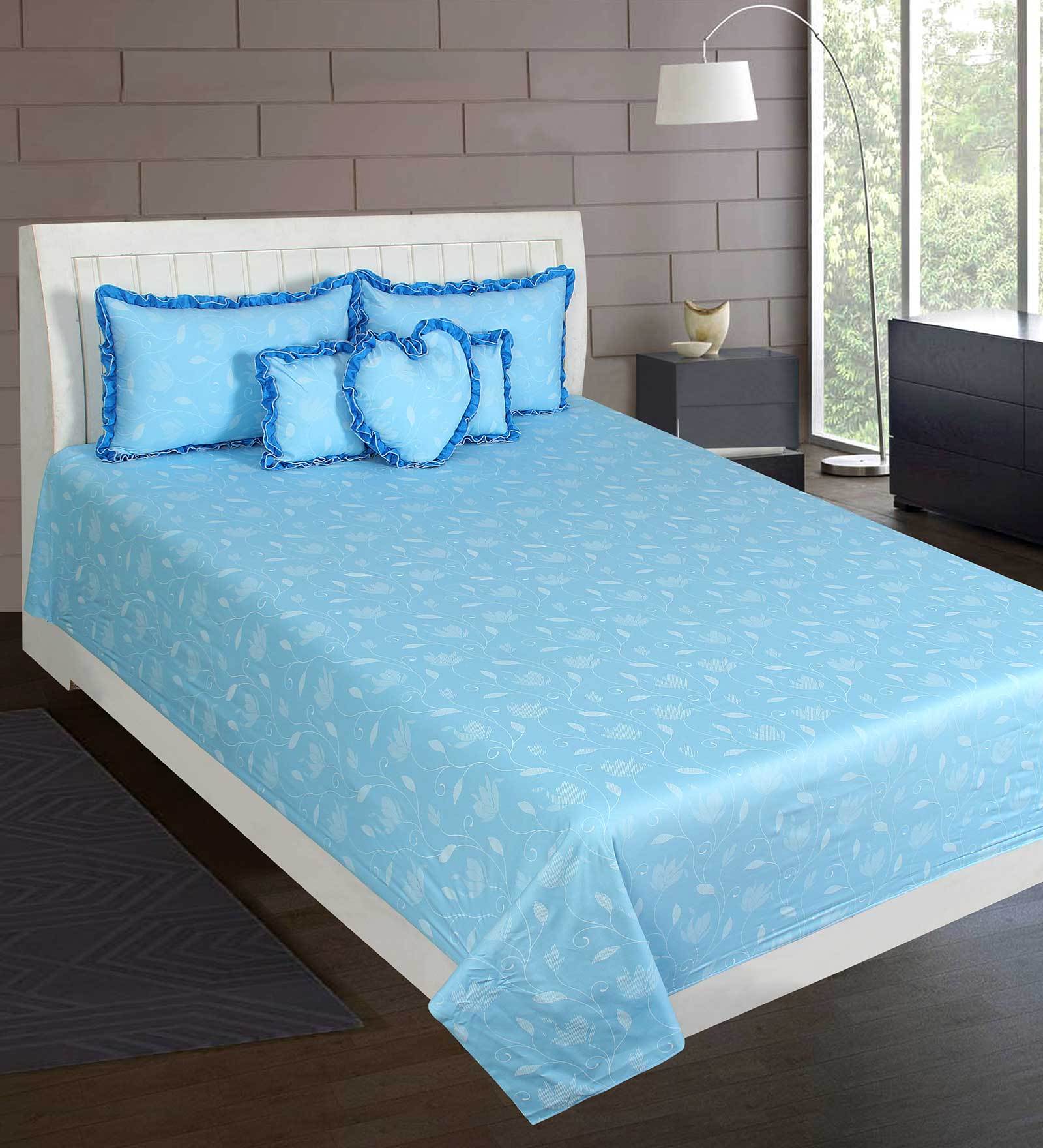 Buy Floral Pattern Cotton 6 Pieces Double Size Bedding Set at 23% OFF ...