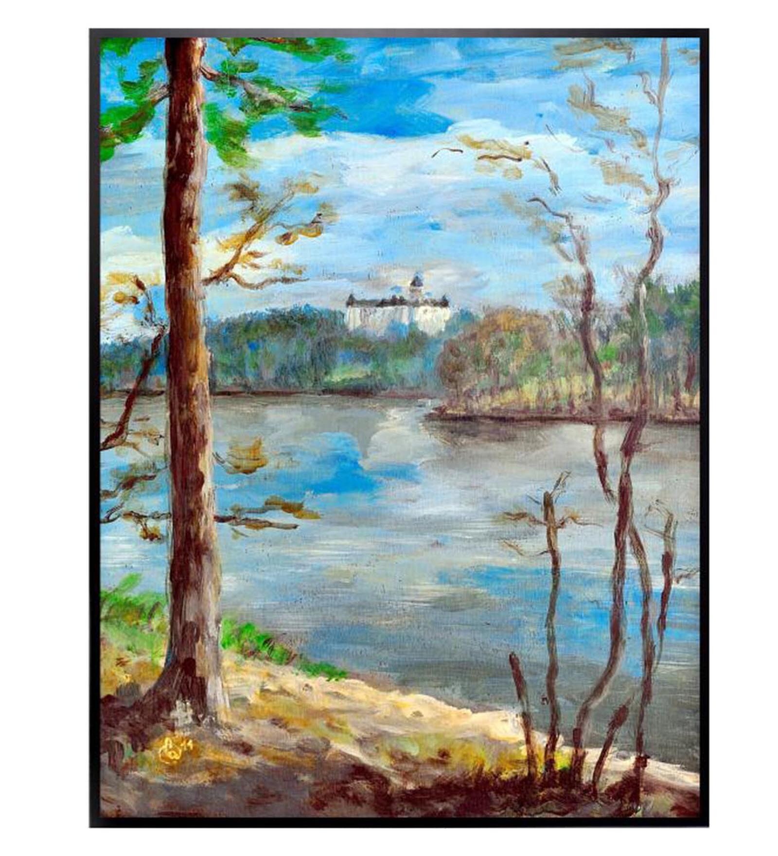 Buy Cotton Canvas 36 x 1.5 x 60 Inch Autumn Landscape Framed Digital ...
