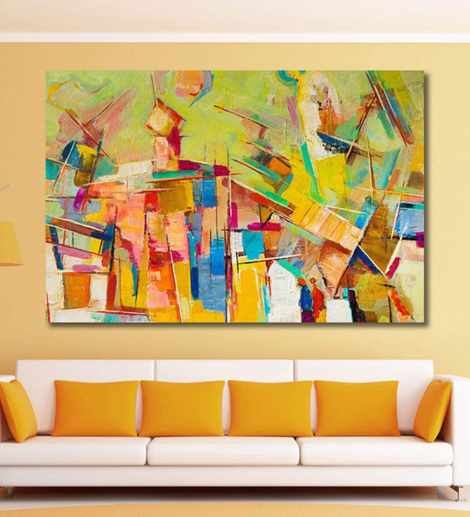Buy Cotton Canvas 72 x 0.4 x 48 Inch Abstract Colourful Painting ...