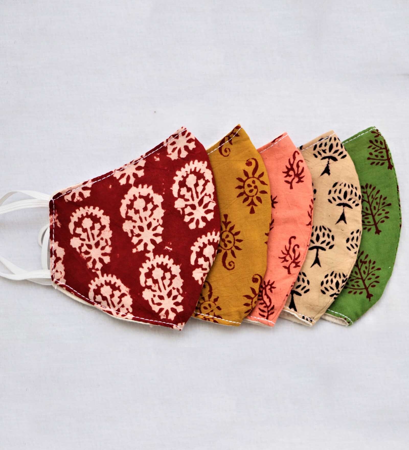 Buy Cotton 4 Layer Reusable Face Mask with Various Design in Multicolor ...