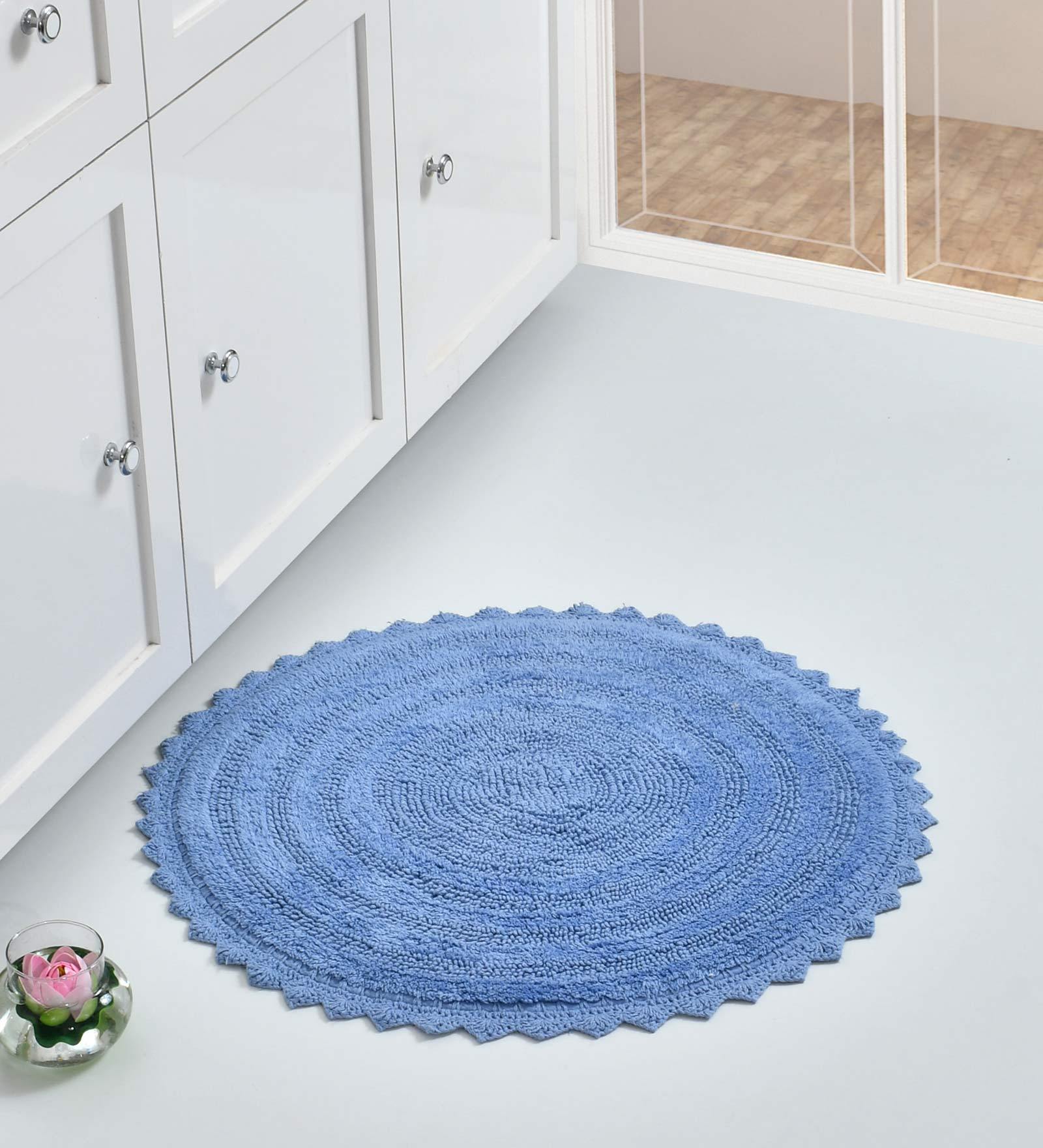 Buy Blue Solid Cotton 24x24 Inches Super Soft Bath Mat at 40% OFF by ...