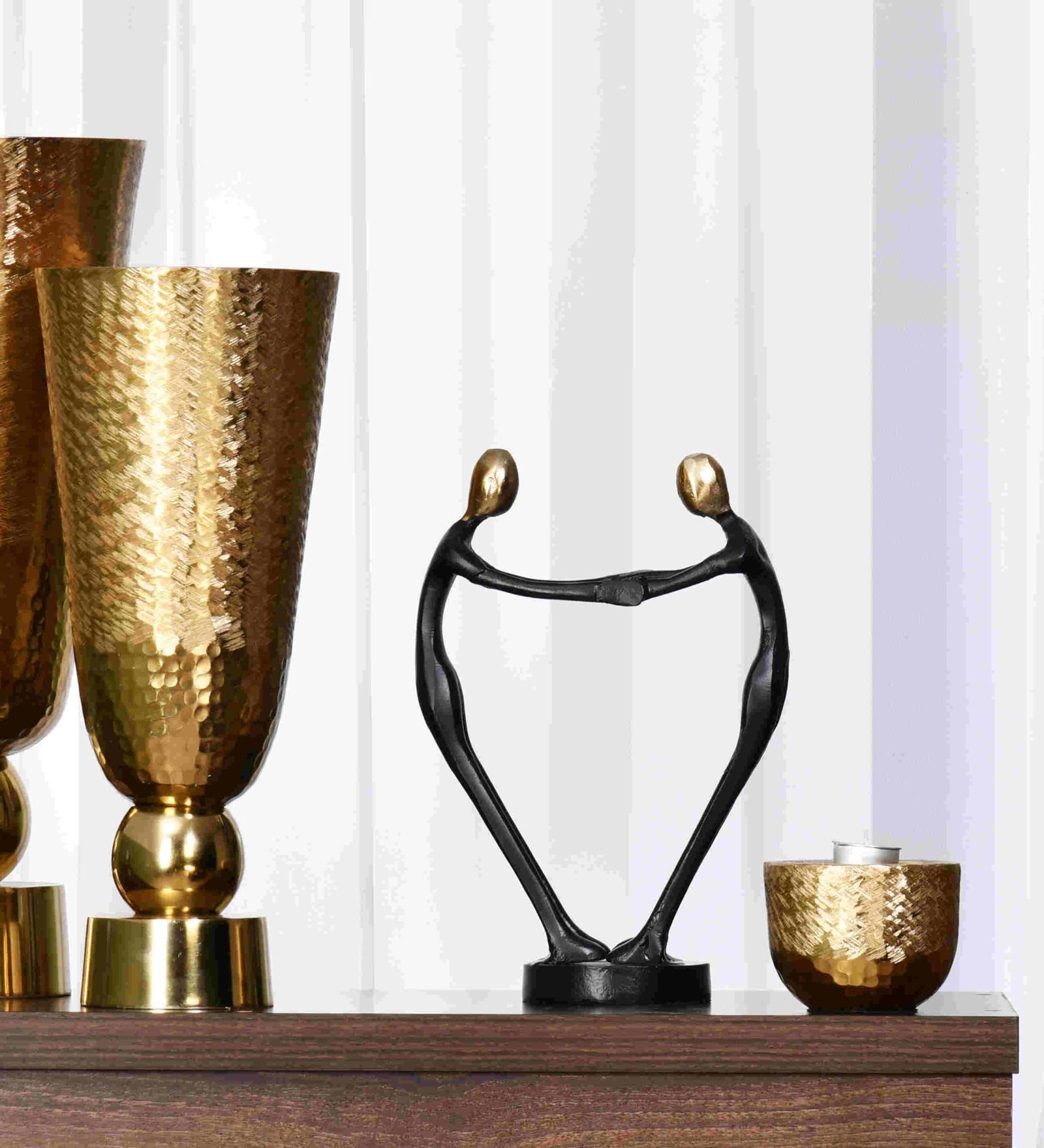 Buy Couple Holding Hands Black & Gold Aluminium Figurine at 100% OFF by ...