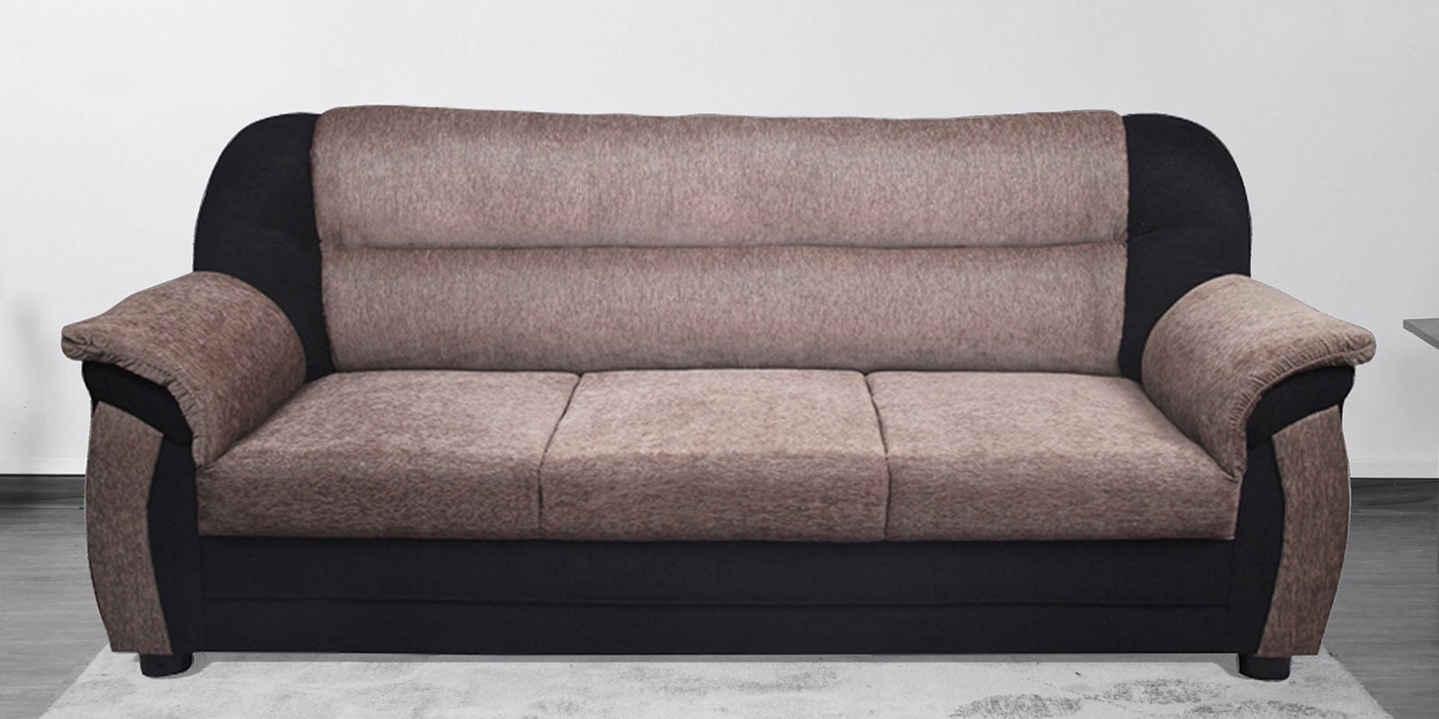 Buy Comfy Brown 3 Seater Sofa In Black & Beige Colour at 27% OFF by ...