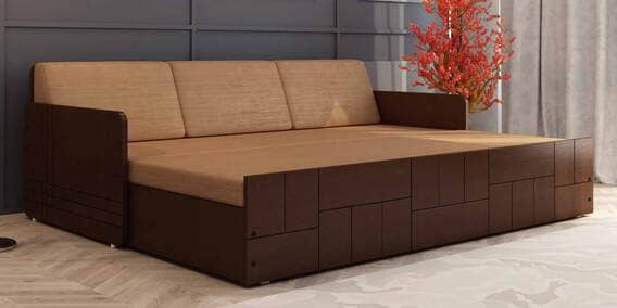 Buy Nelson Pull-Out Sofa Cum Bed in Wenge Finish with Storage by Auspicious Home Online - Pull ...