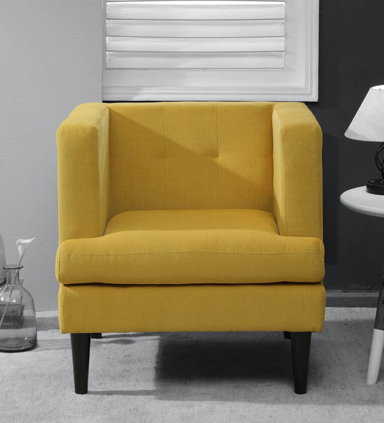 Buy Aracely Fabric 1 Seater Sofa In Yellow Colour By Casacraft Online ...