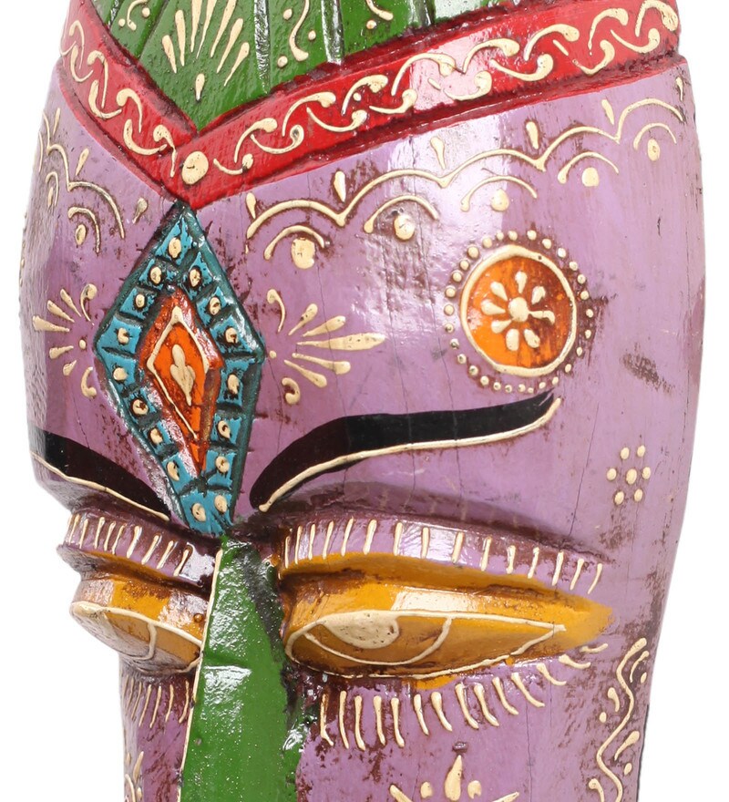 Buy Multicolour Wooden Decorative Wall Mask by Cocovey Online - Wall ...