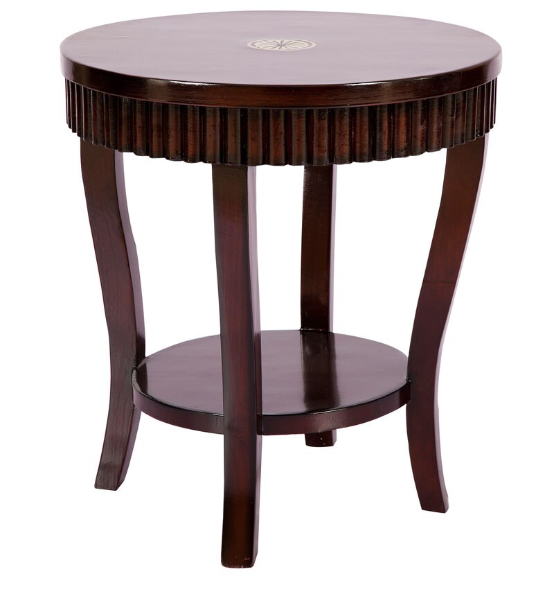 Buy End Table in Dark Brown Colour by Karigar Online - Traditional End ...