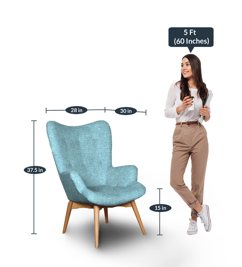 Buy Contour Lounge Chair In Ice Blue Colour by Furnitech Online - Full ...