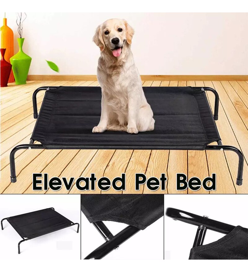 Buy Extra Large Cooling Elevated Dog Bed in Blue Colour by KUTKUT ...