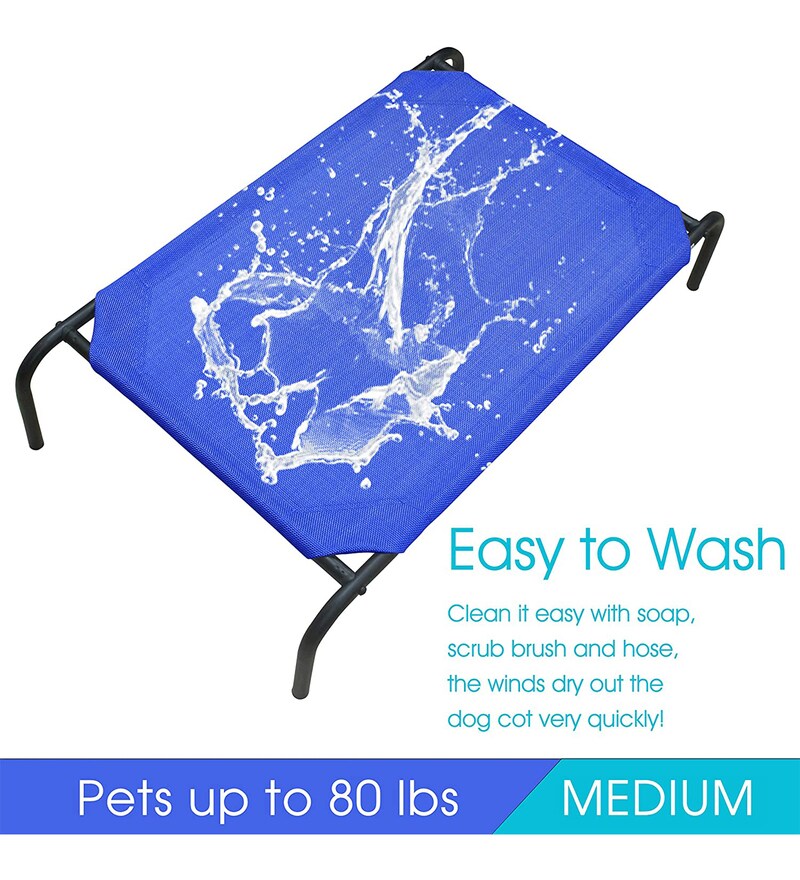 Buy Extra Large Cooling Elevated Dog Bed in Blue Colour by KUTKUT ...