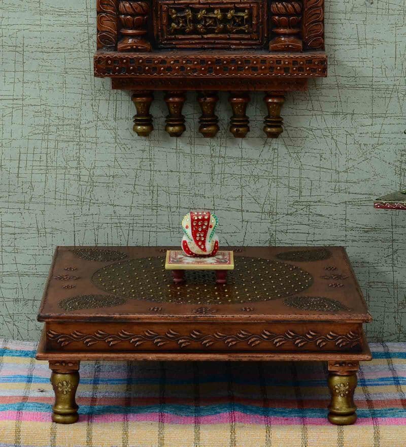 Buy Copper Finish Chowki By Craft Tree Online - Chowkies - Spiritual ...