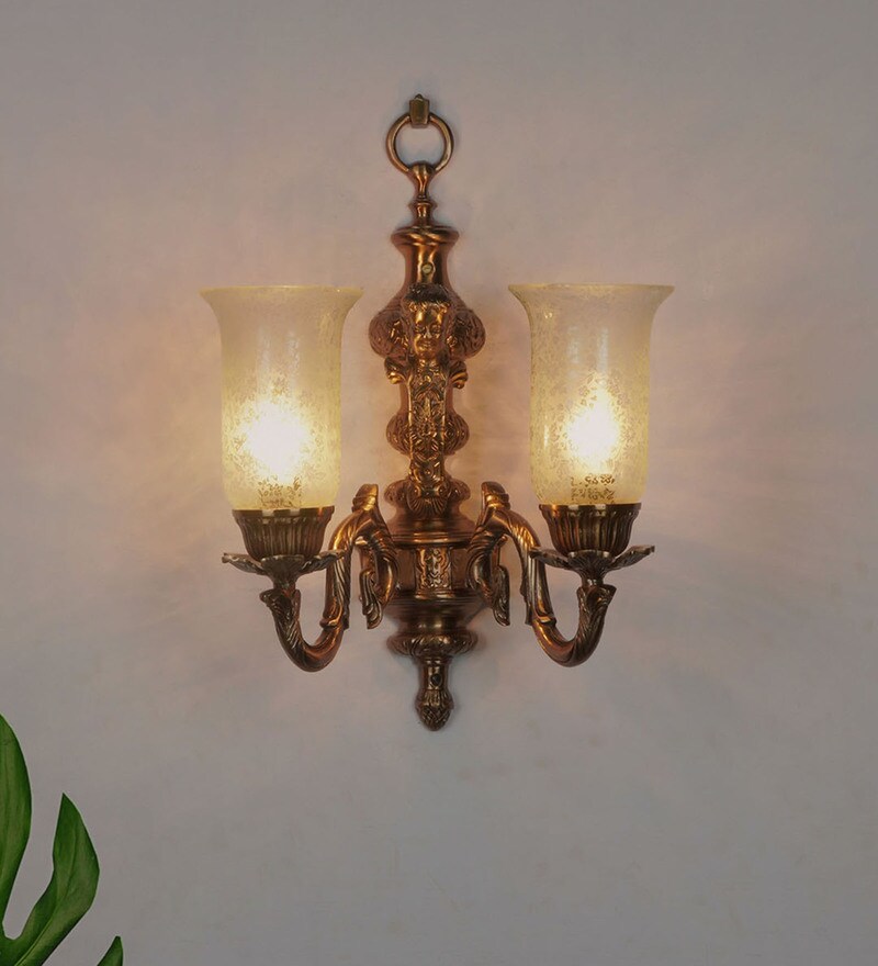 Buy Copper Aluminium and Glass Wall Light By Fos Lighting Online ...