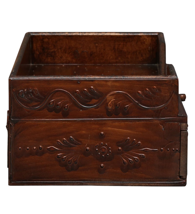 Buy Copper Pine Wood Pooja Mandir Without Door By D Dass Online - Pooja ...