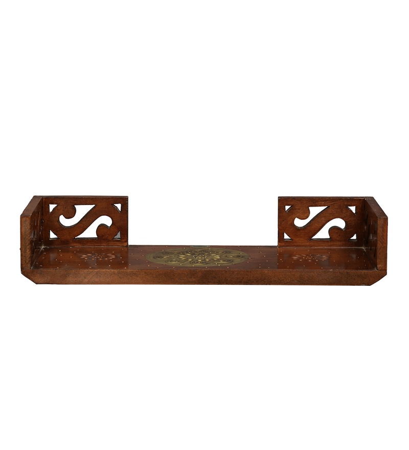 Buy Copper Pine Wood Pooja Mandir Without Door By D Dass Online - Pooja ...