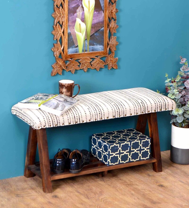 Buy Printed Bench in Beige Colour by Natural Furnish Online ...