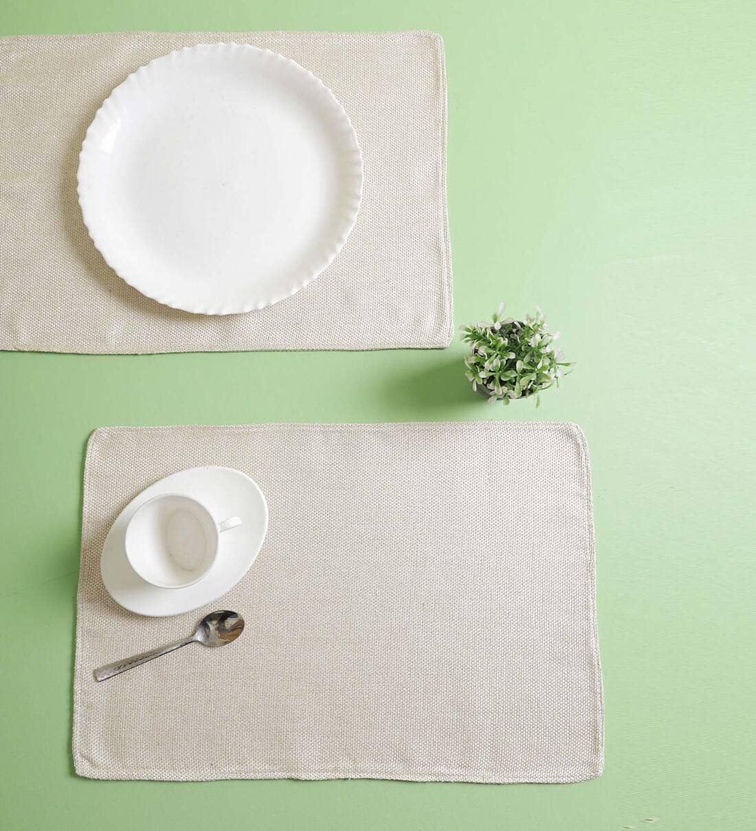 Buy Premium (12x18) Cream Jute (Set of 2) Placemat at 49% OFF by The ...