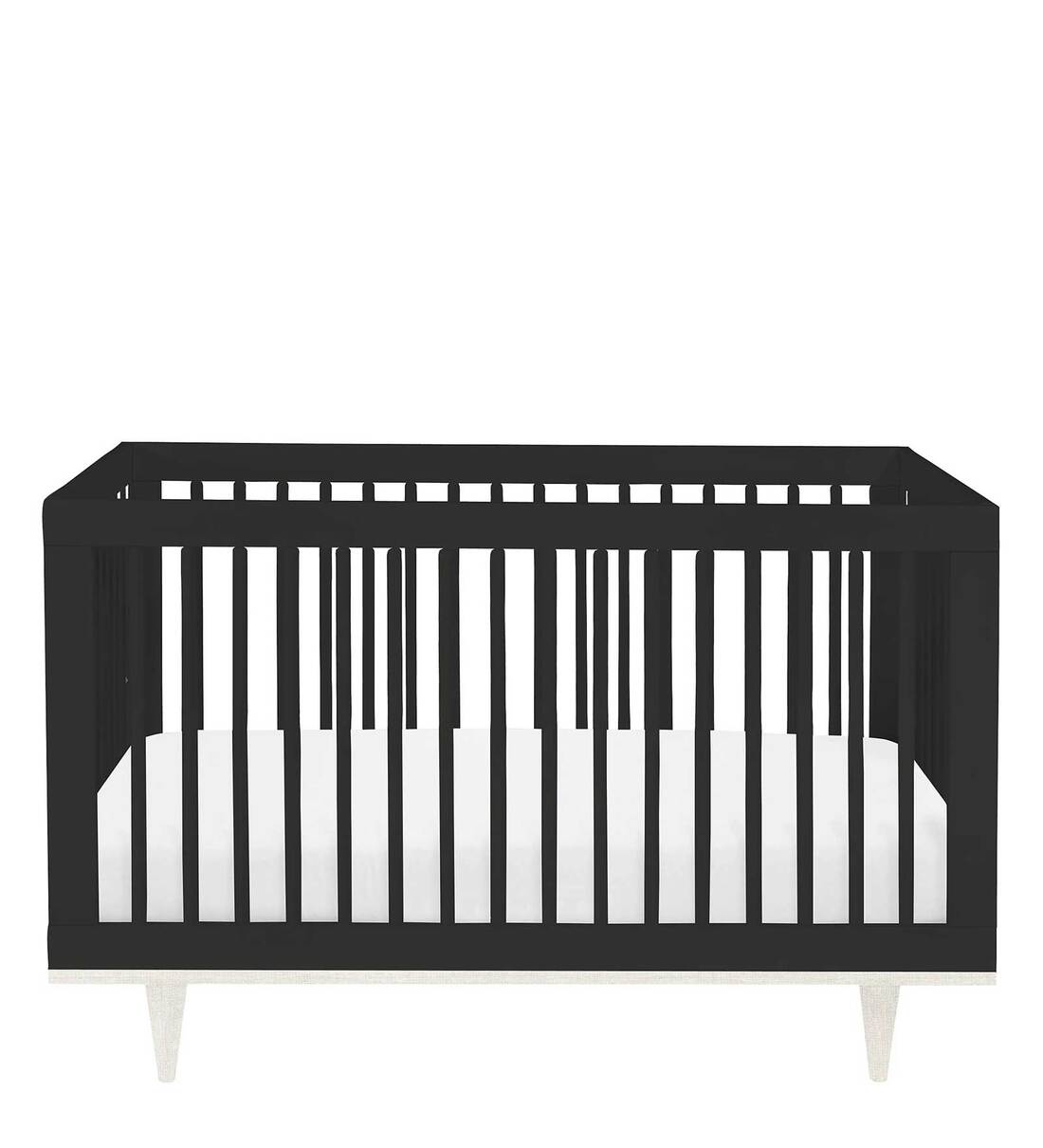 Buy Solid Wood Crib in Jet Black Colour with Convertible Bed Online ...
