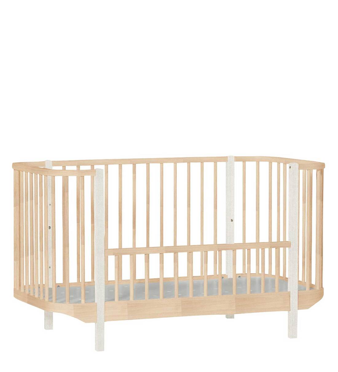 Buy Solid Wood Crib in Natural Polish with Convertible Bed Online ...