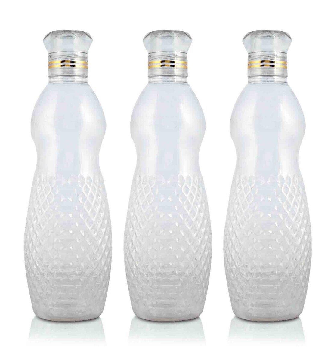 Buy Crystal Design 1 Ltr Plastic (Set Of 3 ) Water Bottle at 50% OFF by ...