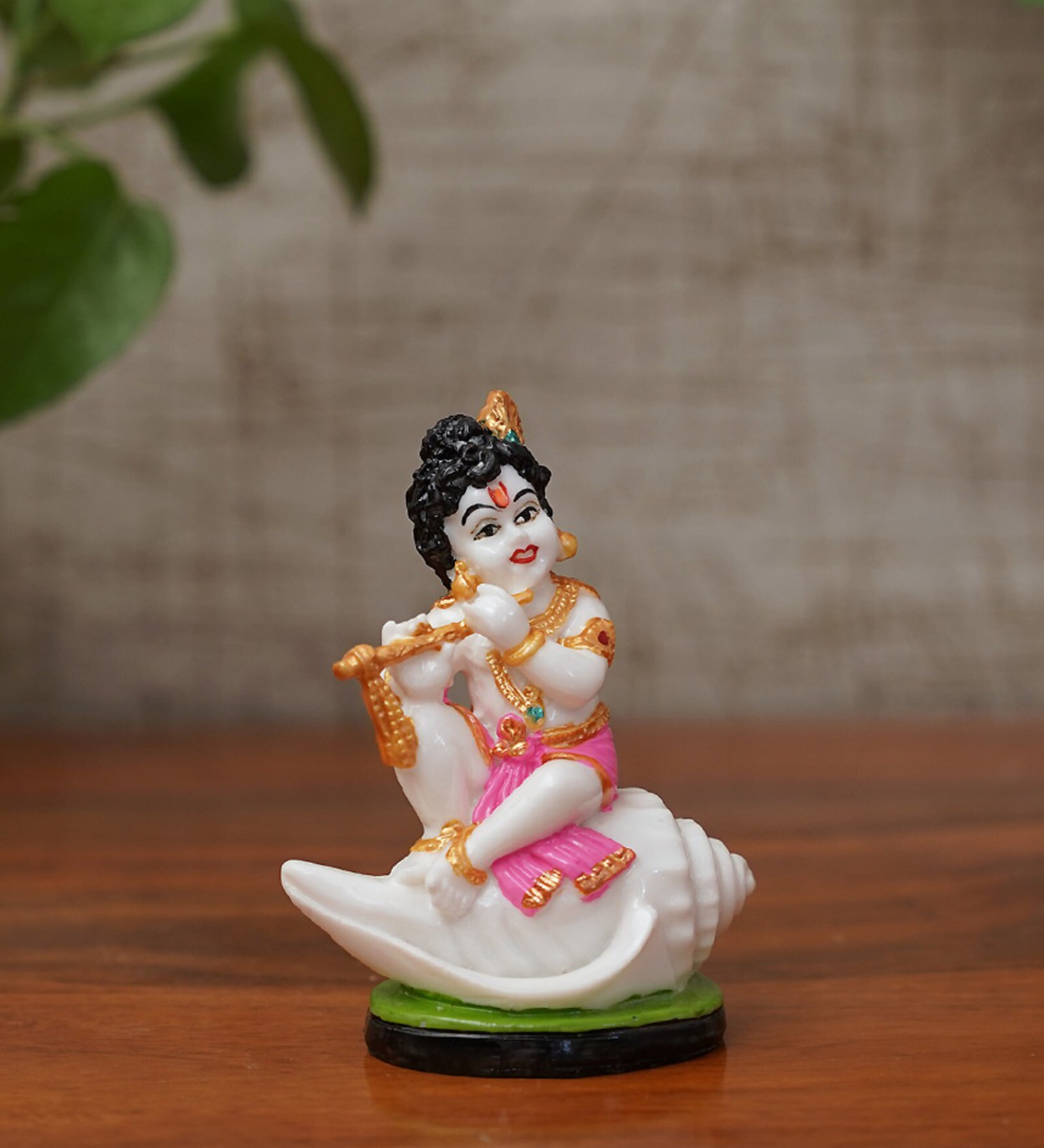 Buy Ceramic Decorative Lord Krishna Statue For Mandir in White Color at ...