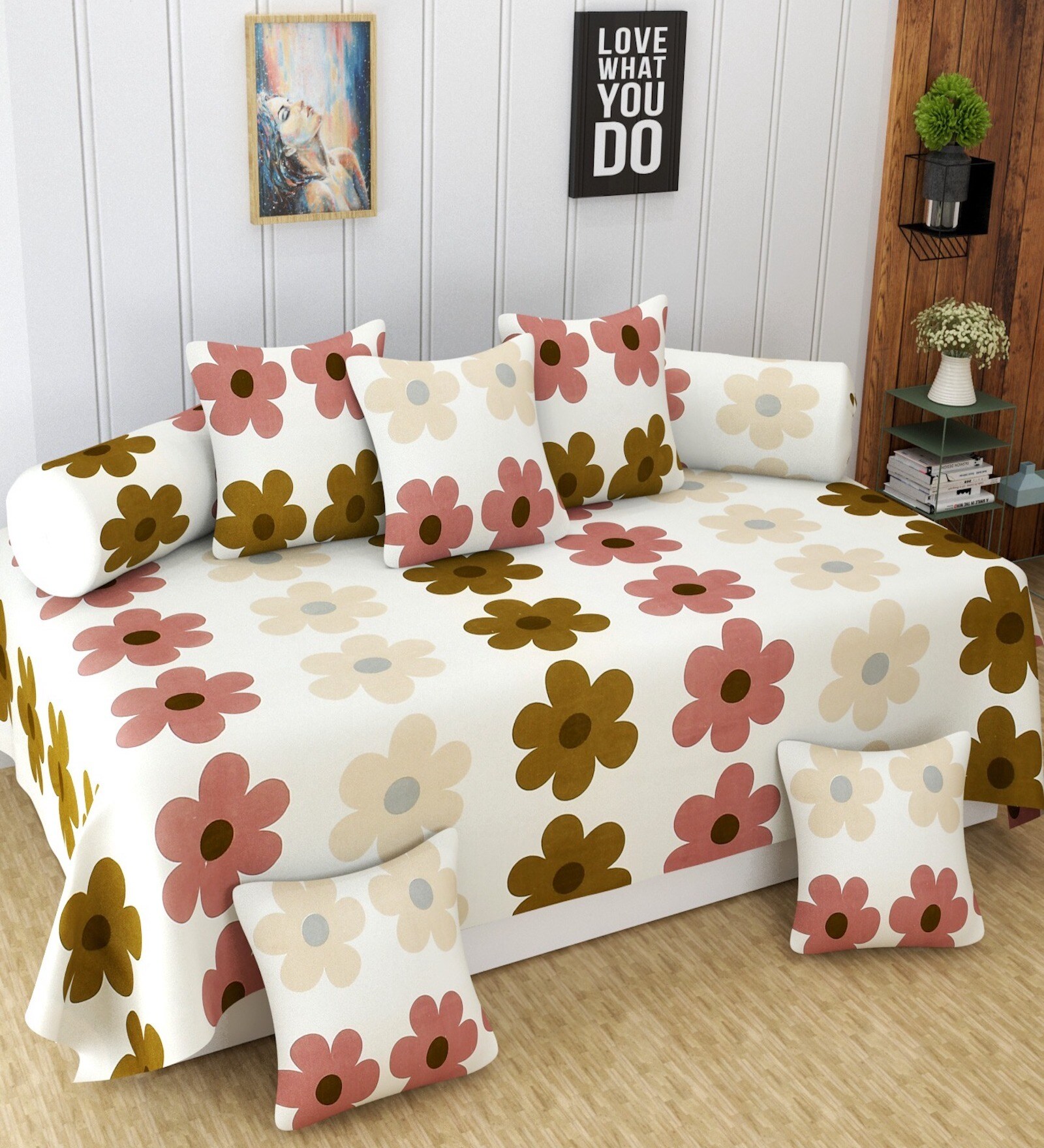 Buy Cream 144 TC Cotton Blend 8 Pcs Diwan Set at 28% OFF by YaAkholic ...
