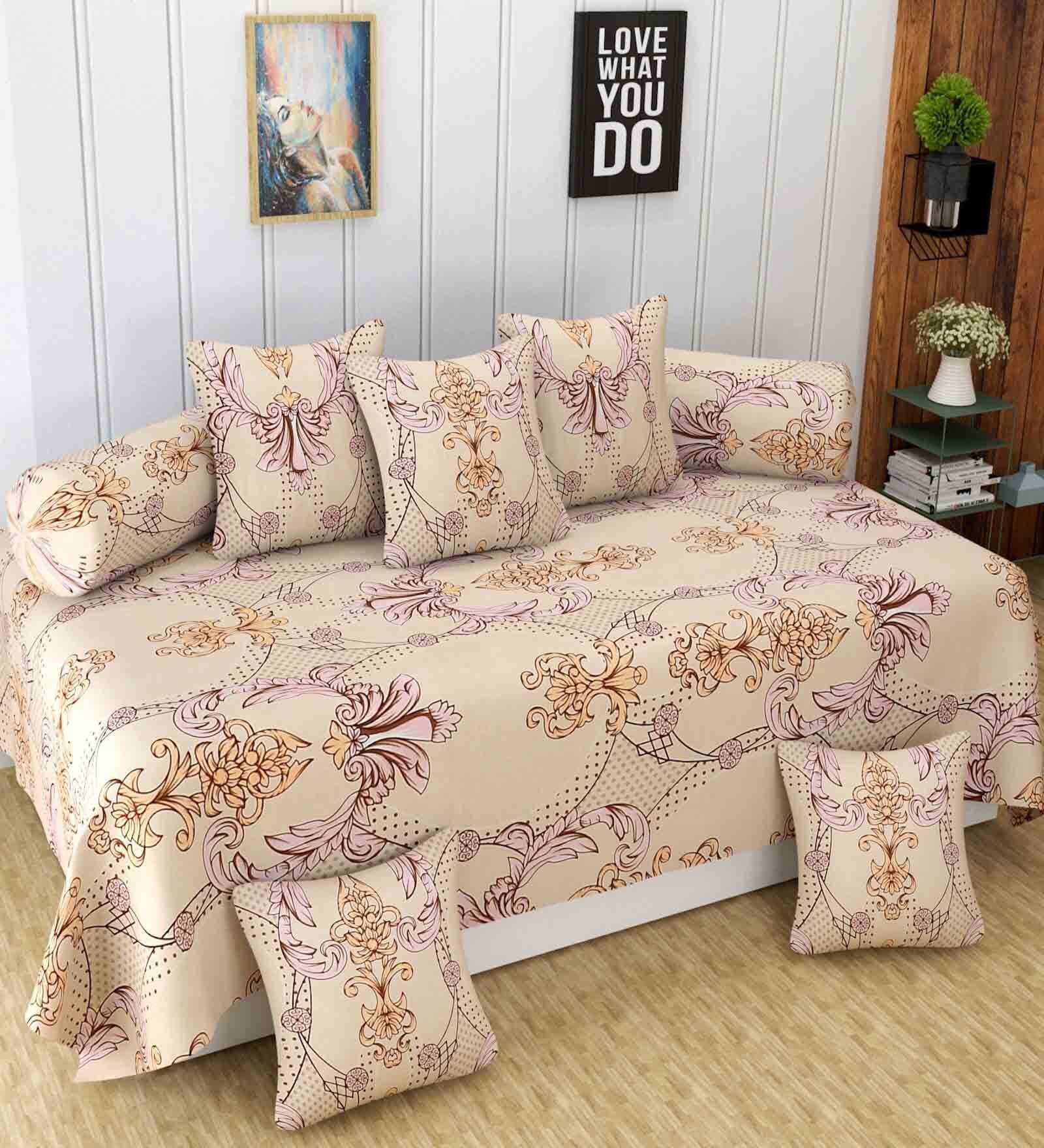 Buy Cream 144 TC Cotton Blend 8 Pcs Diwan Set at 33% OFF by YaAkholic ...