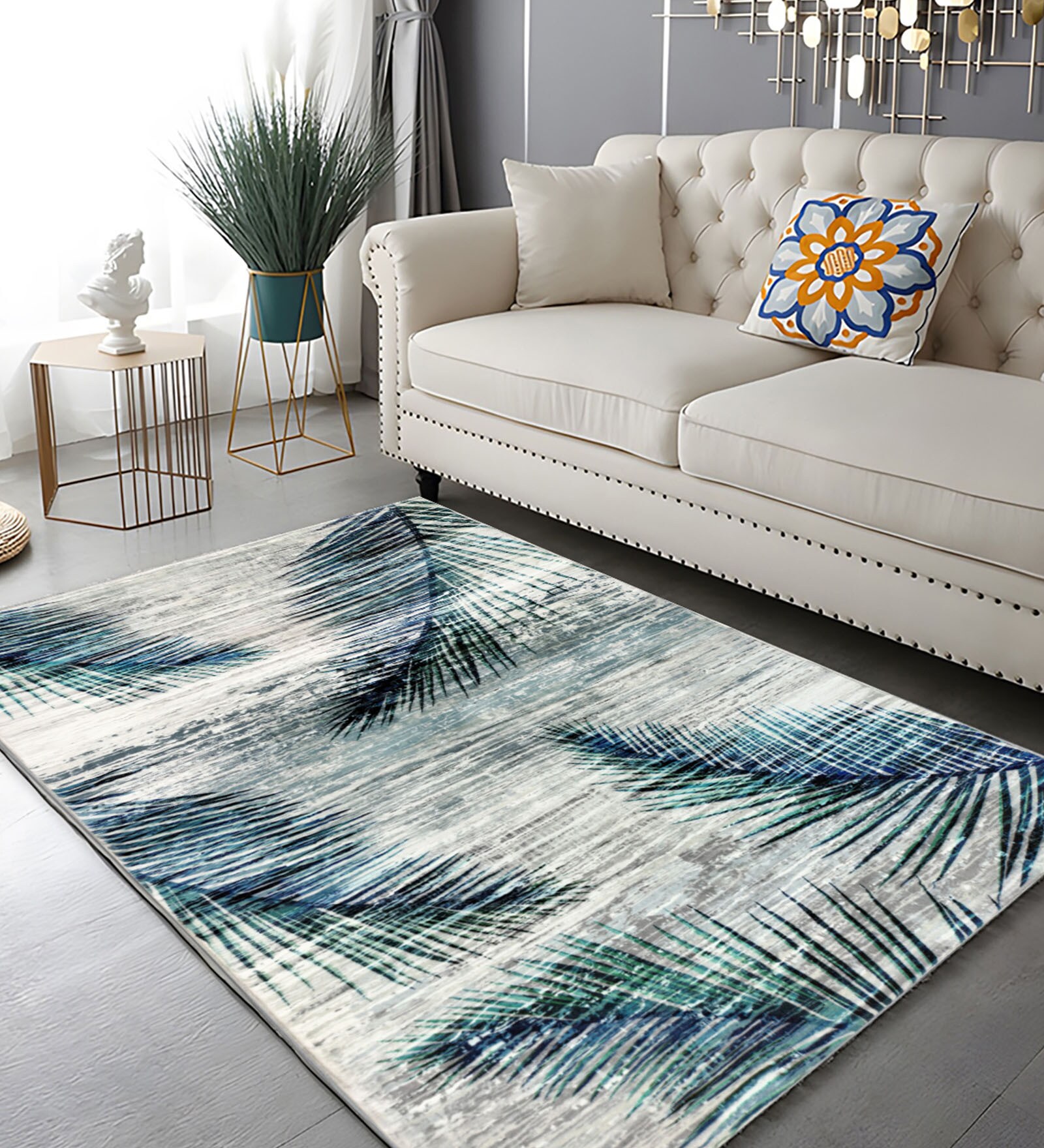 Buy Cream Floral Microfibre 4 Ft X 6 Ft Machine Made Carpet at 20% OFF by Sapana Carpet-Mats ...