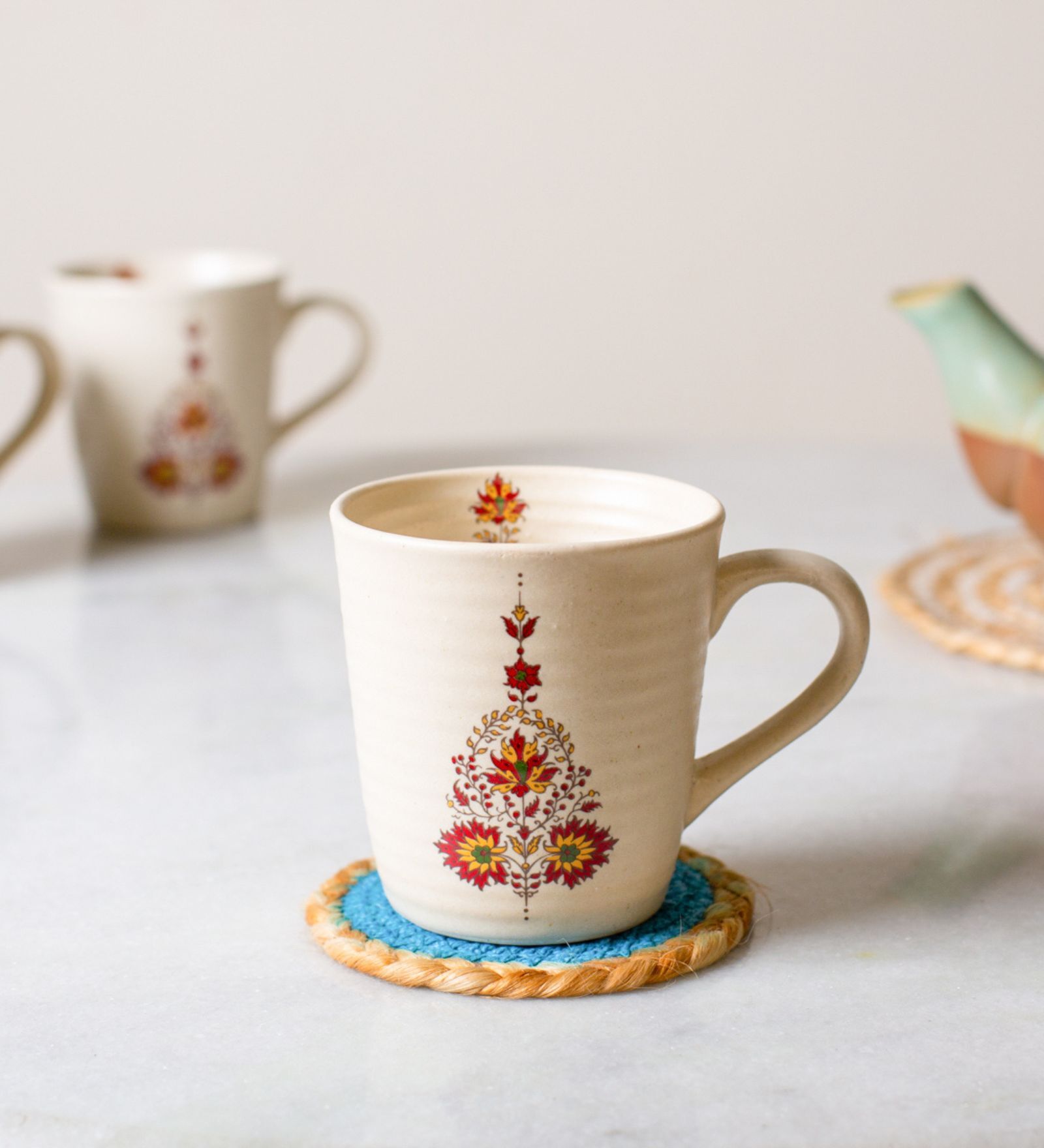 Buy Mason 300ml Cream & Red Ceramic (Set of 4) Coffee Mugs at 43% OFF ...