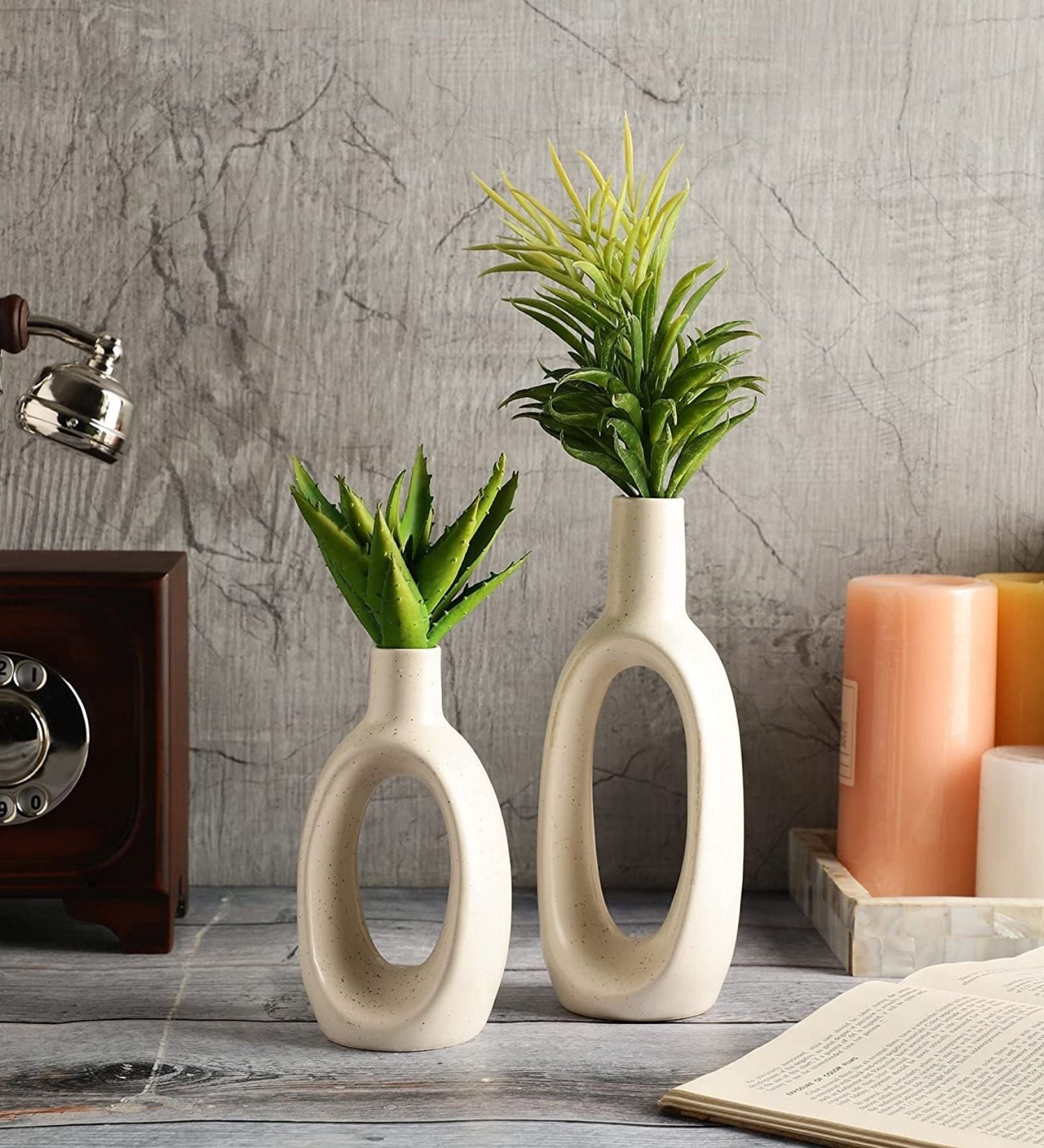 Buy Cream Ceramic Modern Table Vases By La Dimora Selections at 51% OFF ...