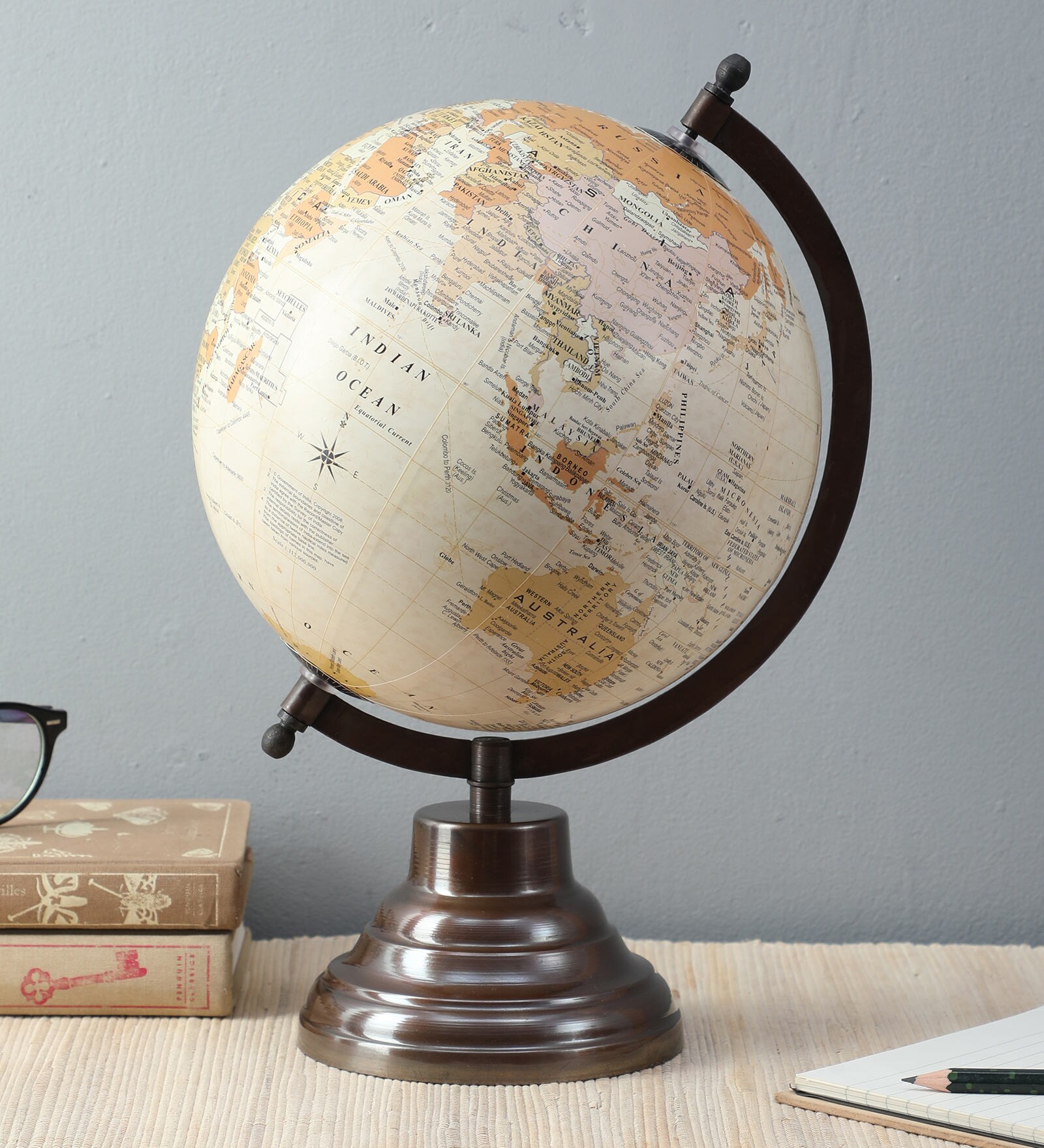 Buy Cream Plastic Geographical Map Table Globe at 30% OFF by Imli ...