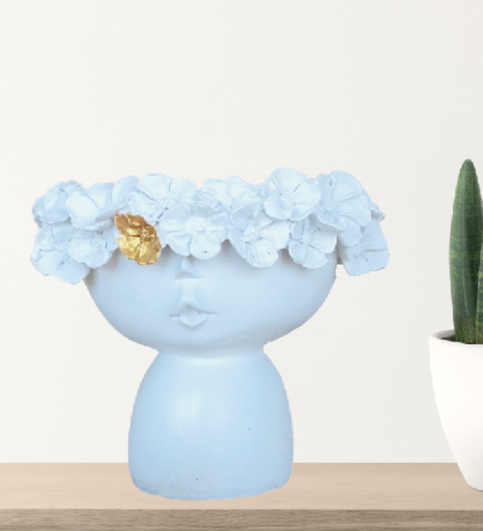 Buy Cream Polyresin Lady Flower Pot Showpiece at 50% OFF by TheKarak ...