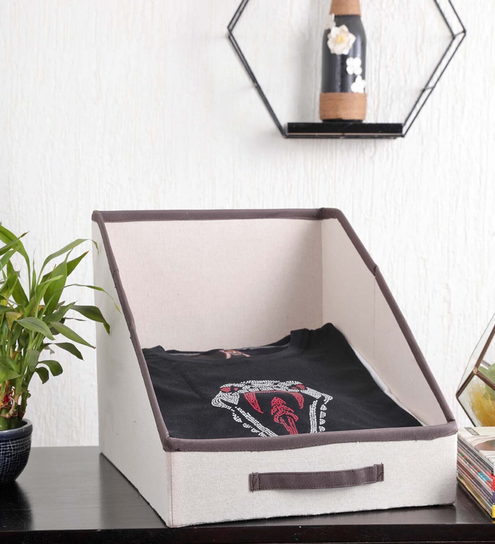 Buy Beige Solid Canvas Foldable Cloth Organiser at 32% OFF by My gift ...