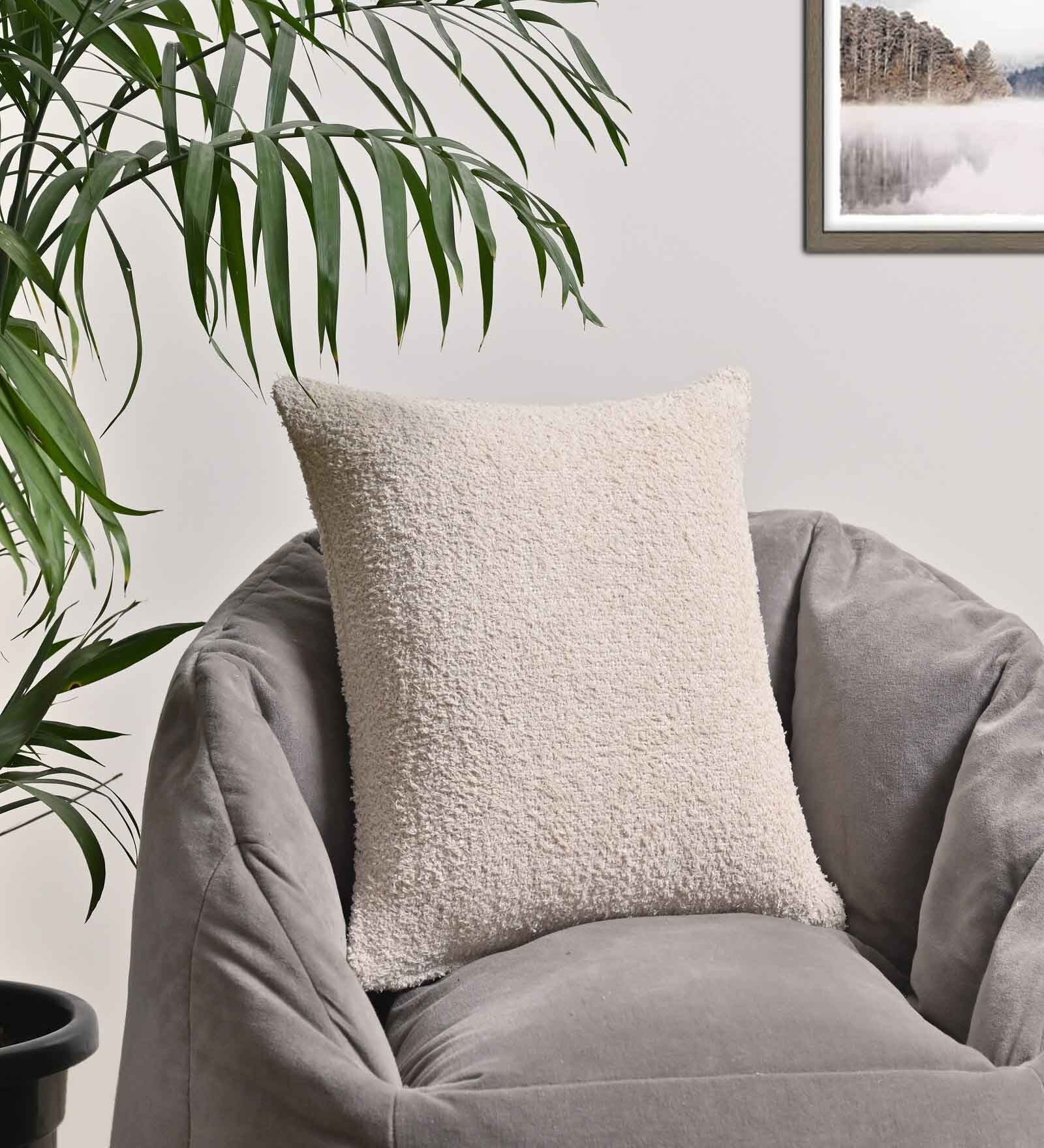 Buy Cream Solid Cotton 1 Cushion Cover at 40% OFF by Homzz | Pepperfry